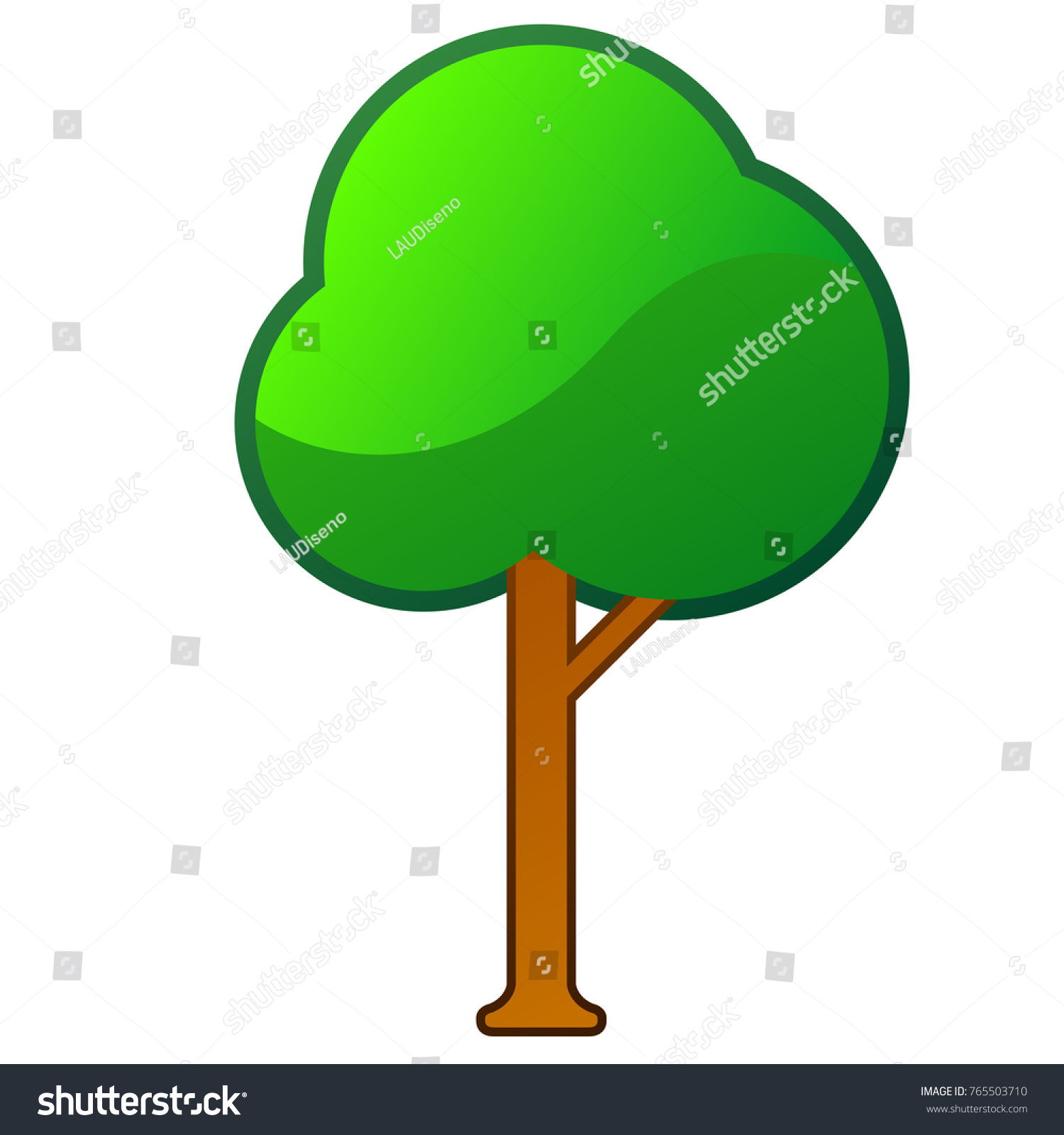 Comic Tree Isolated On White Background Stock Vector (Royalty Free ...
