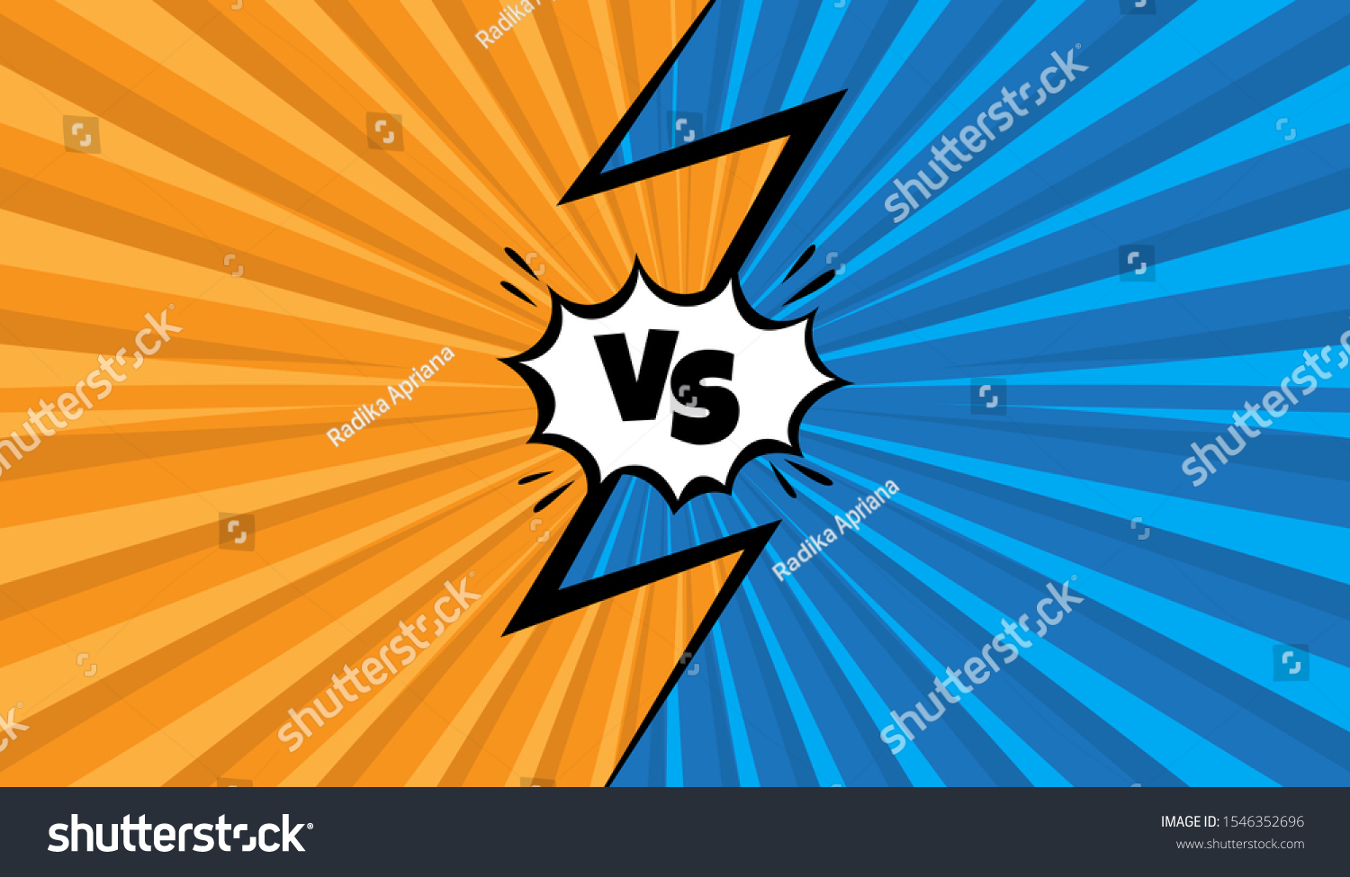 Fondo de Comic VS con naranja: vector de stock (libre de regalías ...