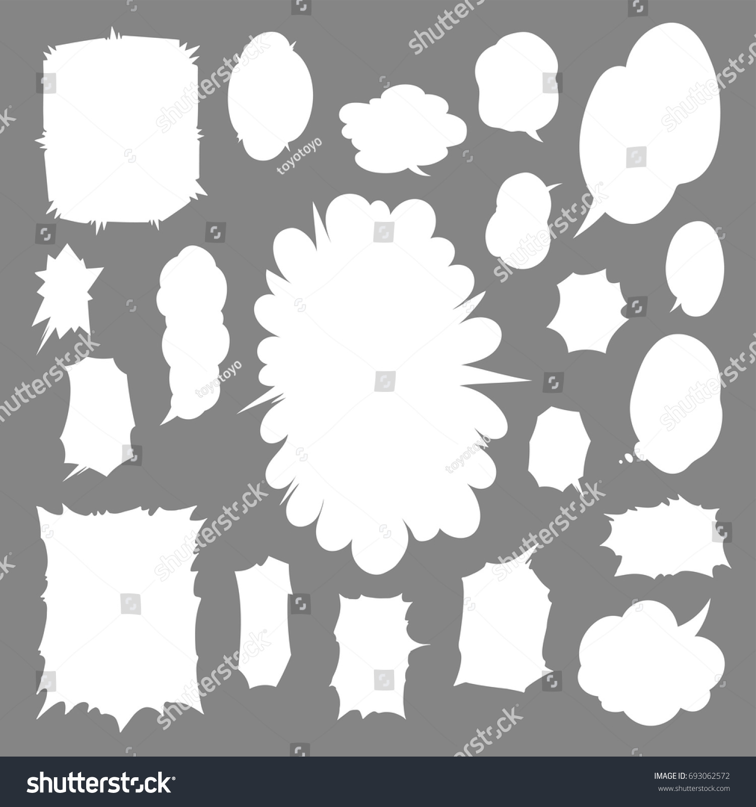 Comic Words Balloon Set Design Template: vector de stock (libre de ...