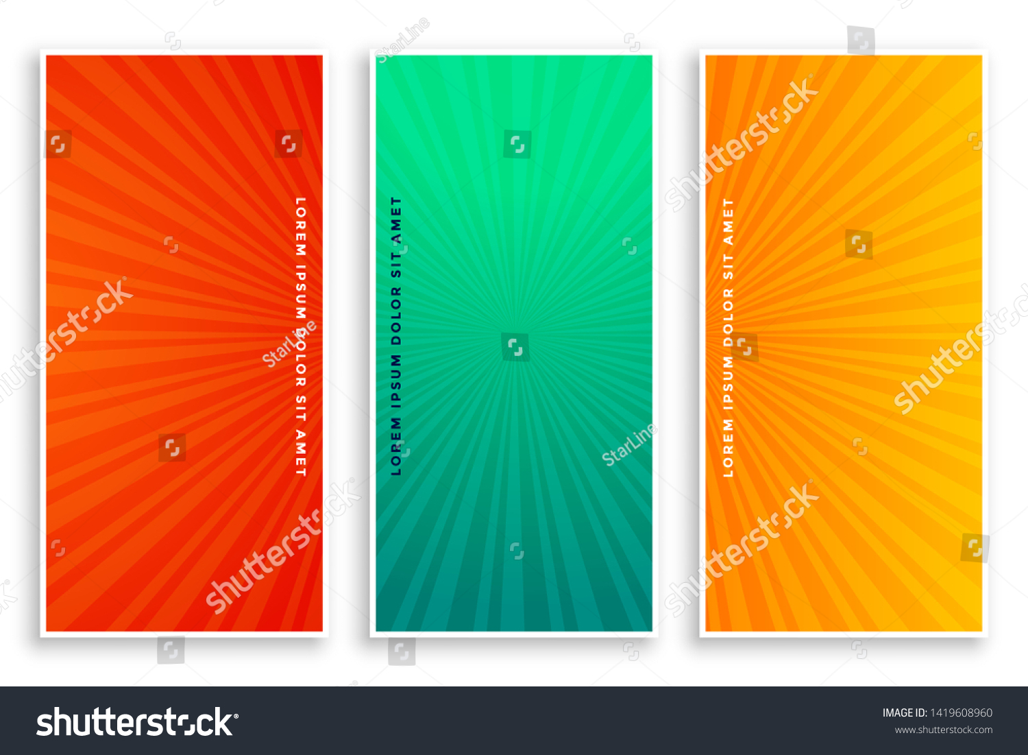 Comic Zoom Lines Banners Set Stock Vector (Royalty Free) 1419608960