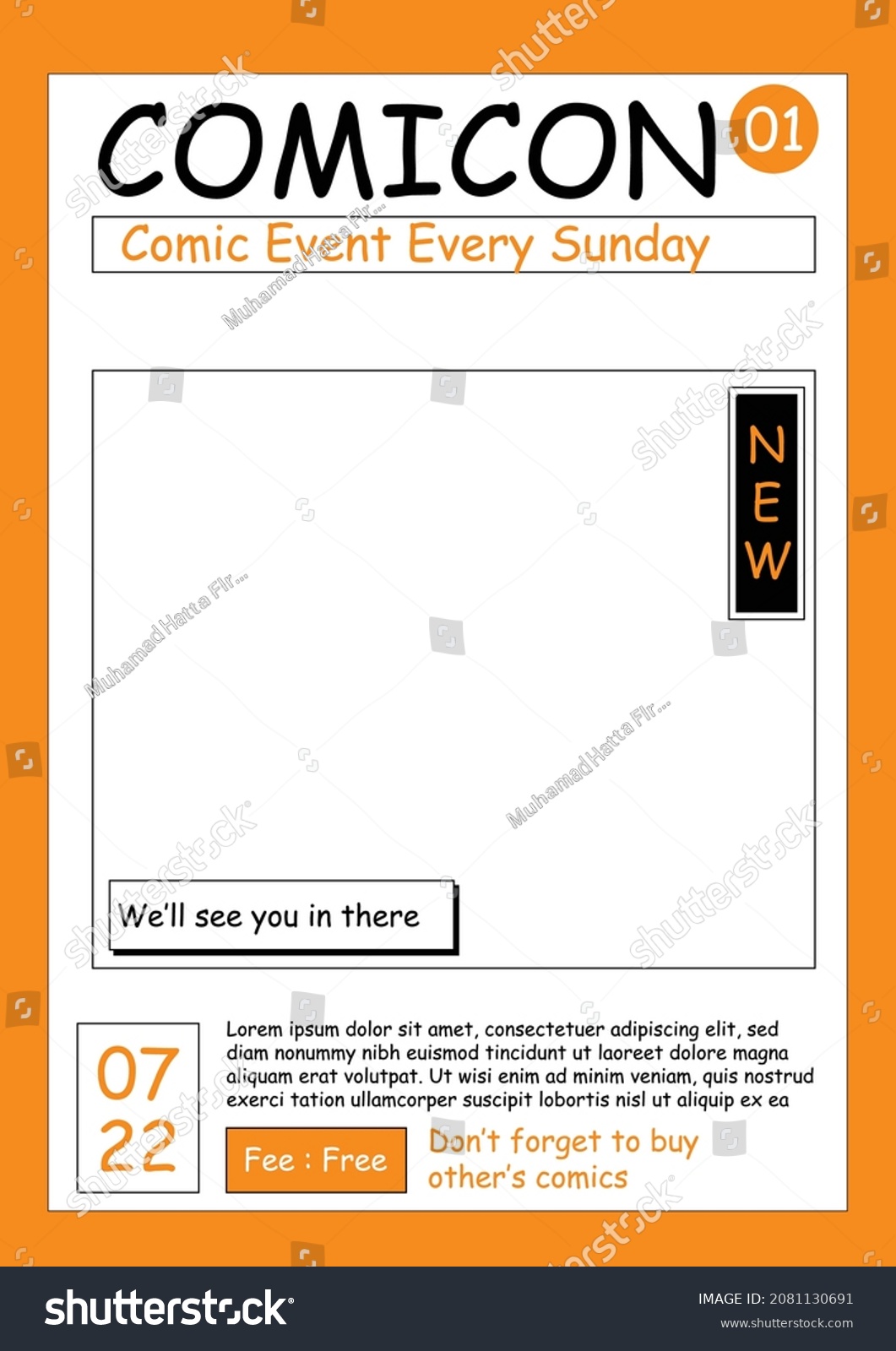 Comicon Event Template A4 Resolution Stock Vector (Royalty Free ...