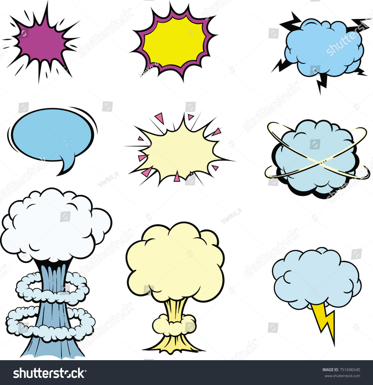 Comics Bubbles Explosions Vector Clip Art Stock Vector (Royalty Free ...