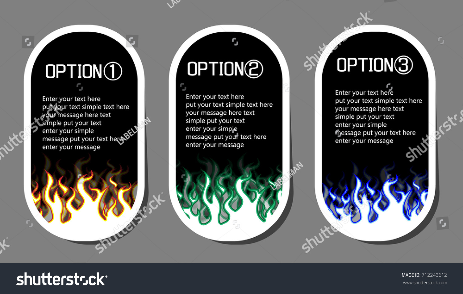 Comics Label Sticker Template Flames Stock Vector (Royalty Free ...