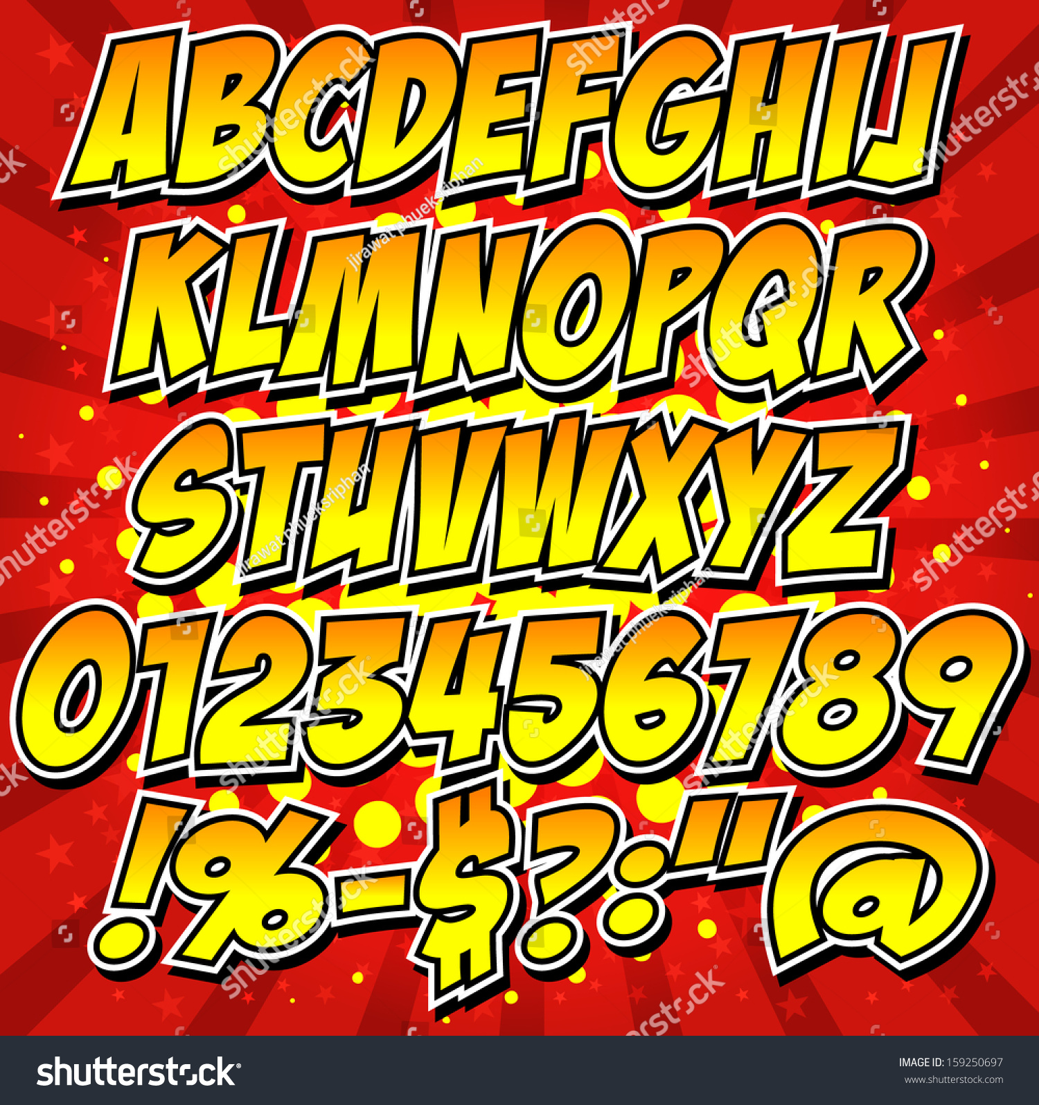 Comics Style Alphabet Collection Set Stock Vector (Royalty Free ...