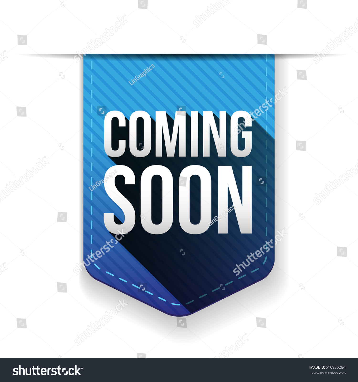 Coming Soon Blue Ribbon Vector Stock Vector (Royalty Free) 510935284
