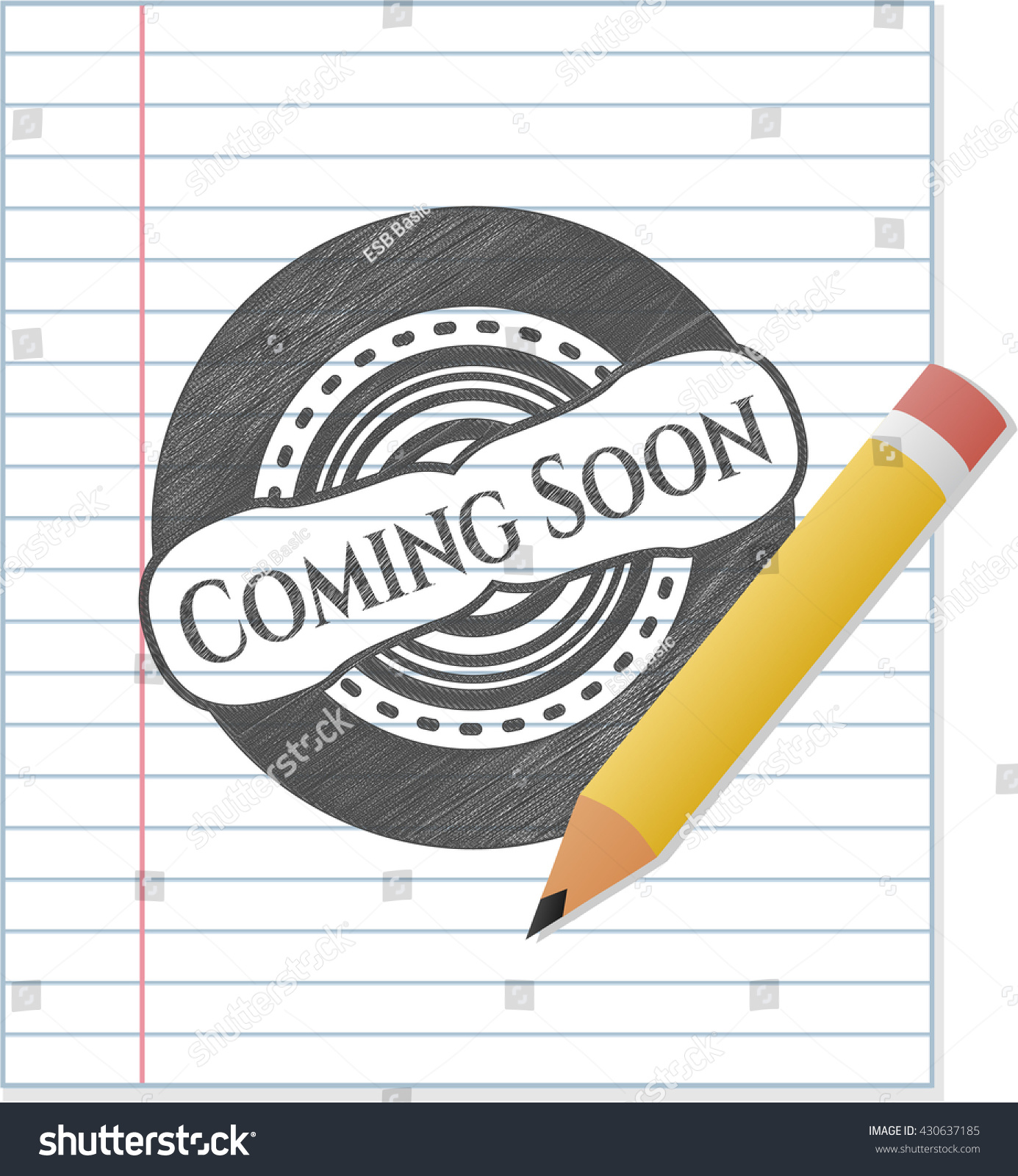 Coming Soon Draw Pencil Effect Stock Vector (Royalty Free) 430637185 ...