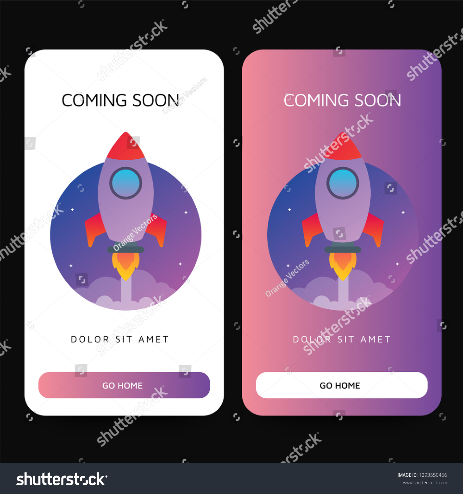 Coming Soon Page Design App Interface Stock Vector (Royalty Free ...