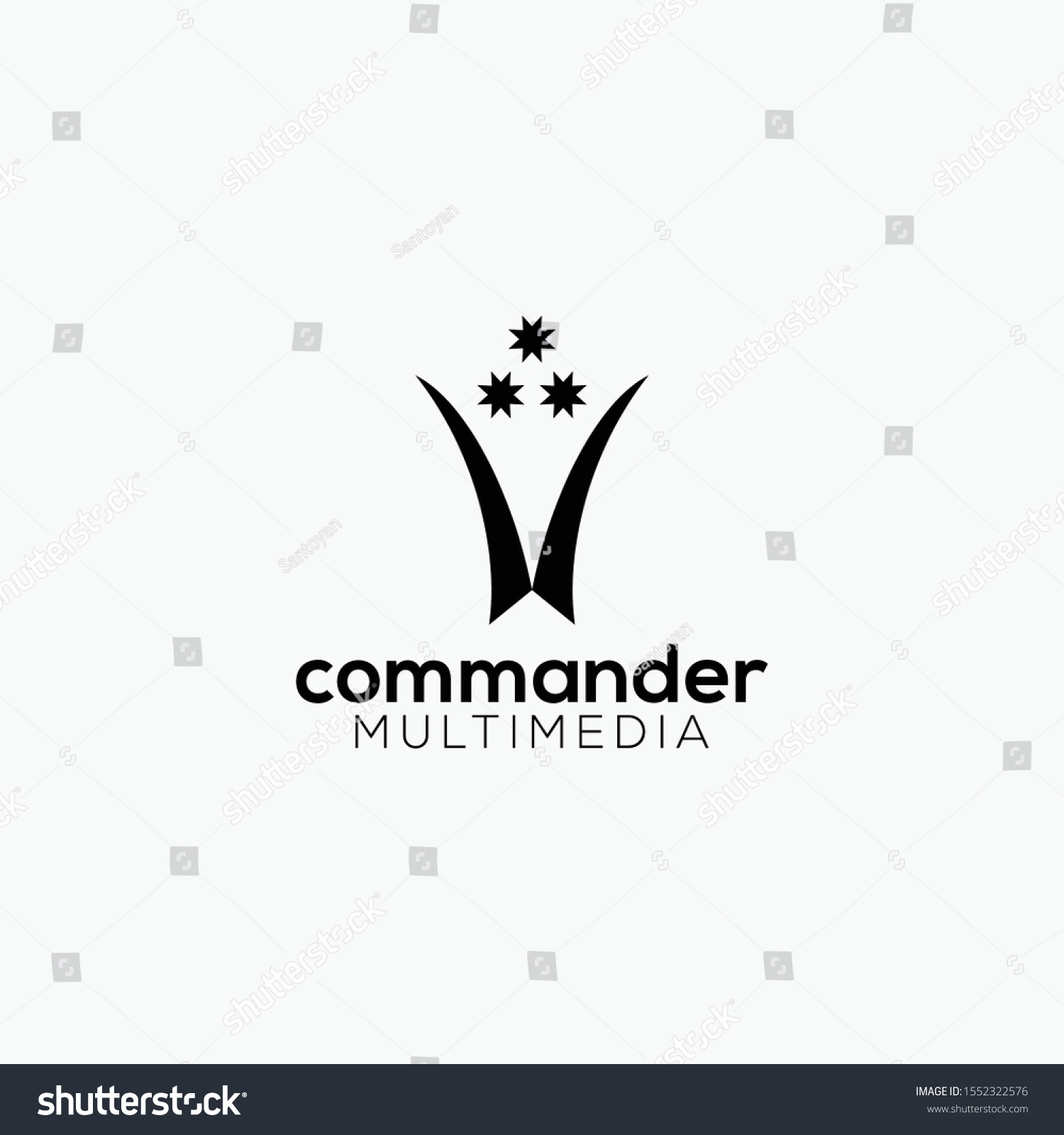 Commander Digital Media Logo Vector Design Stock Vector (Royalty Free ...