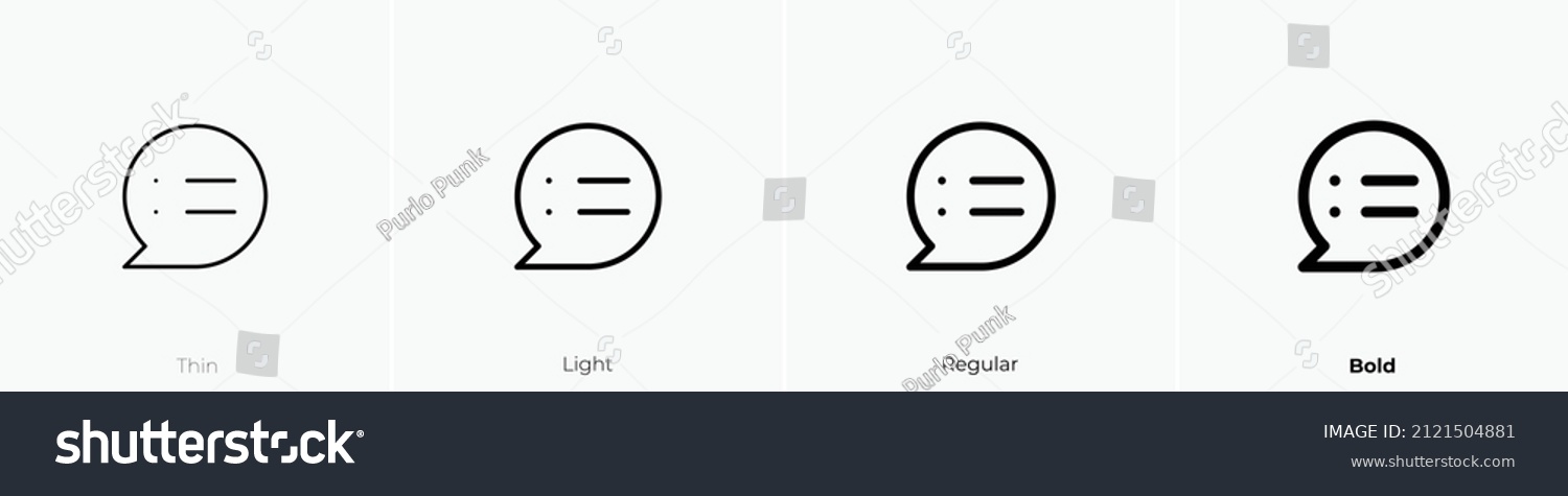 Comment Notes Icon Thin Light Regular Stock Vector (Royalty Free ...