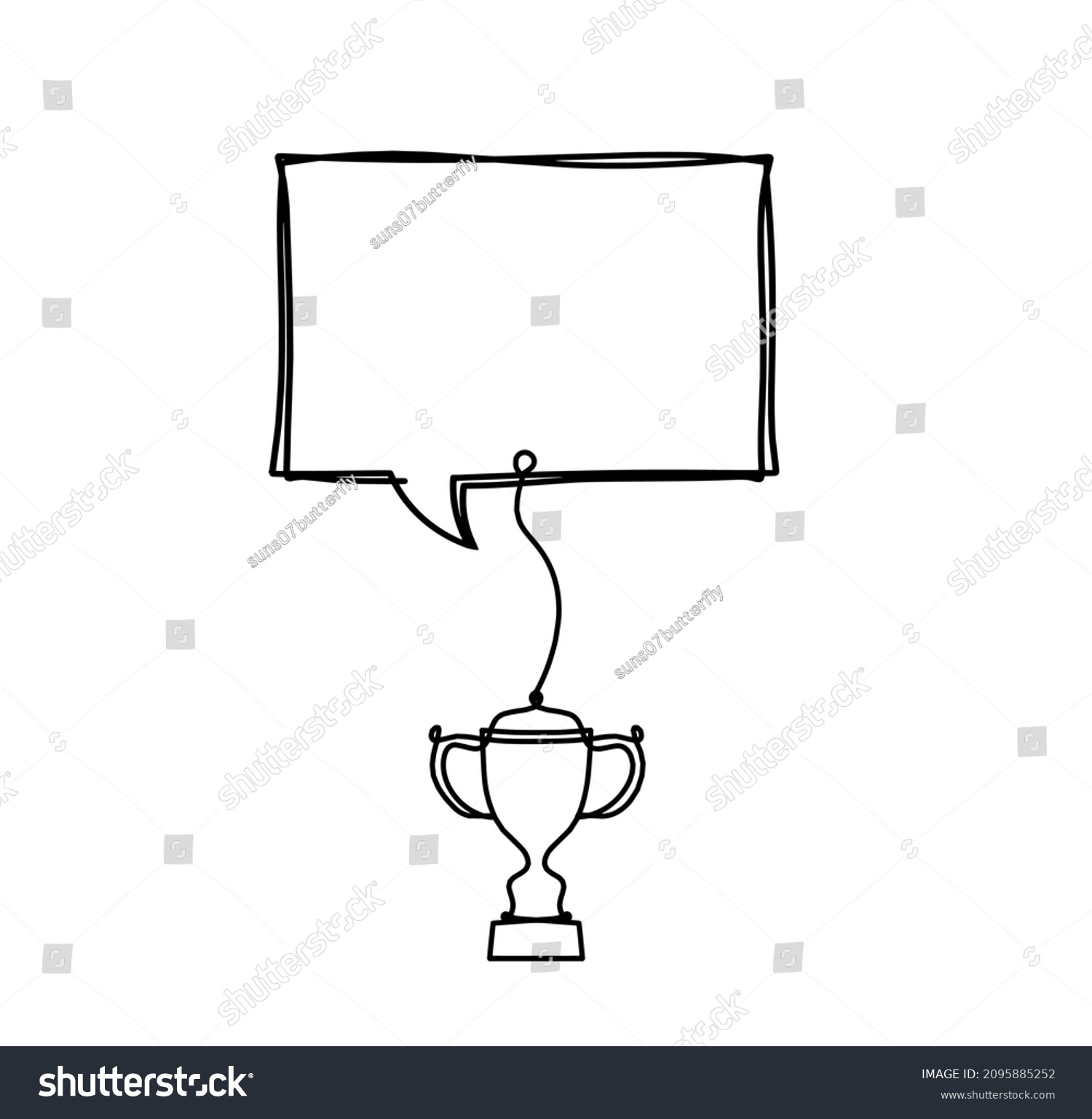 Comment Space Trophy Line Drawing On Stock Vector (Royalty Free ...
