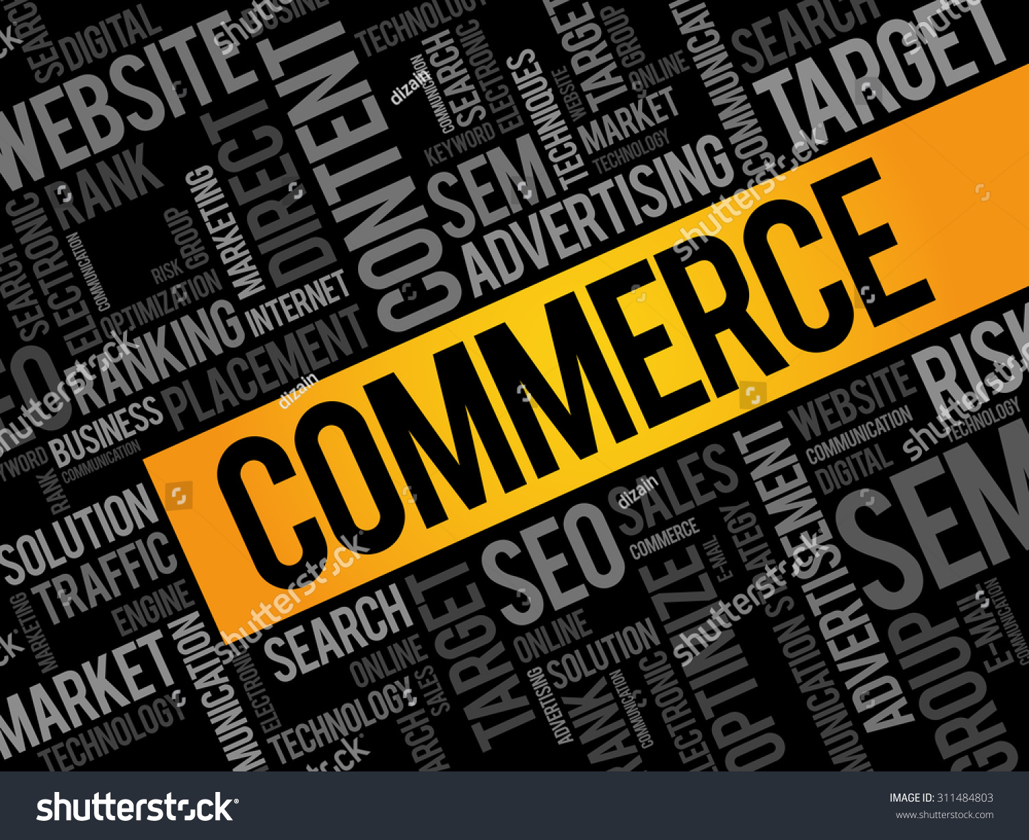Commerce Word Cloud Business Concept Stock Vector (Royalty Free ...