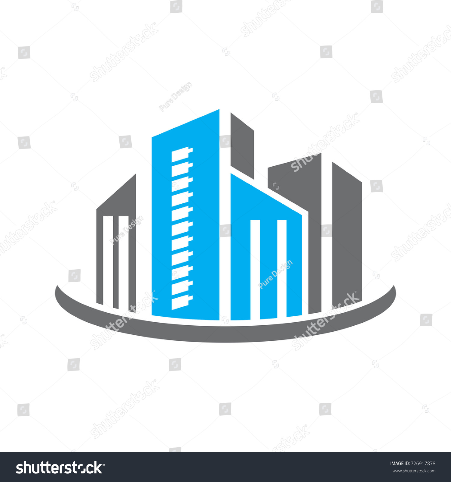 Commercial Building Logo Stock Vector (Royalty Free) 726917878