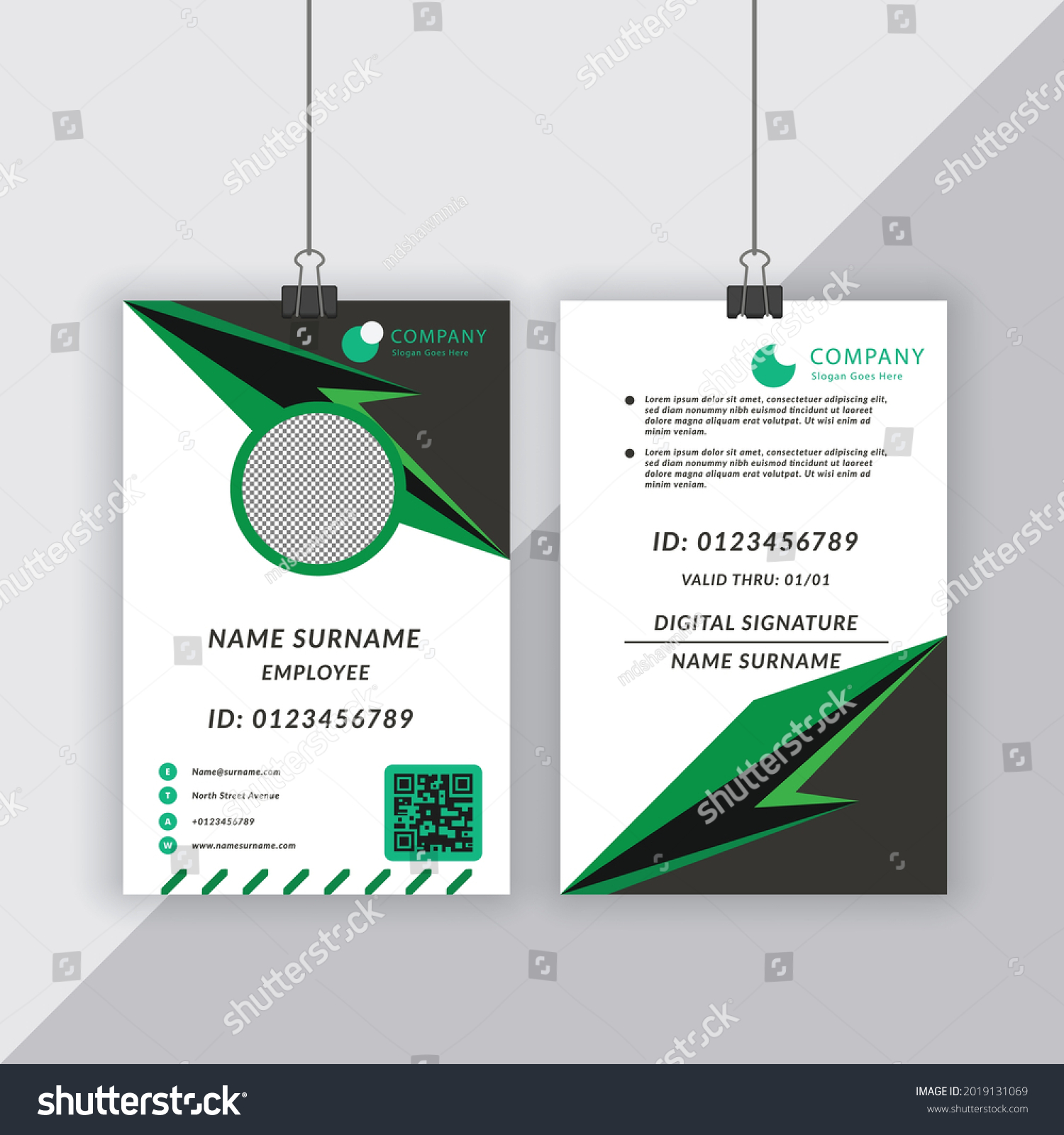 Commercial Usable Official Id Card Template Stock Vector (Royalty Free ...