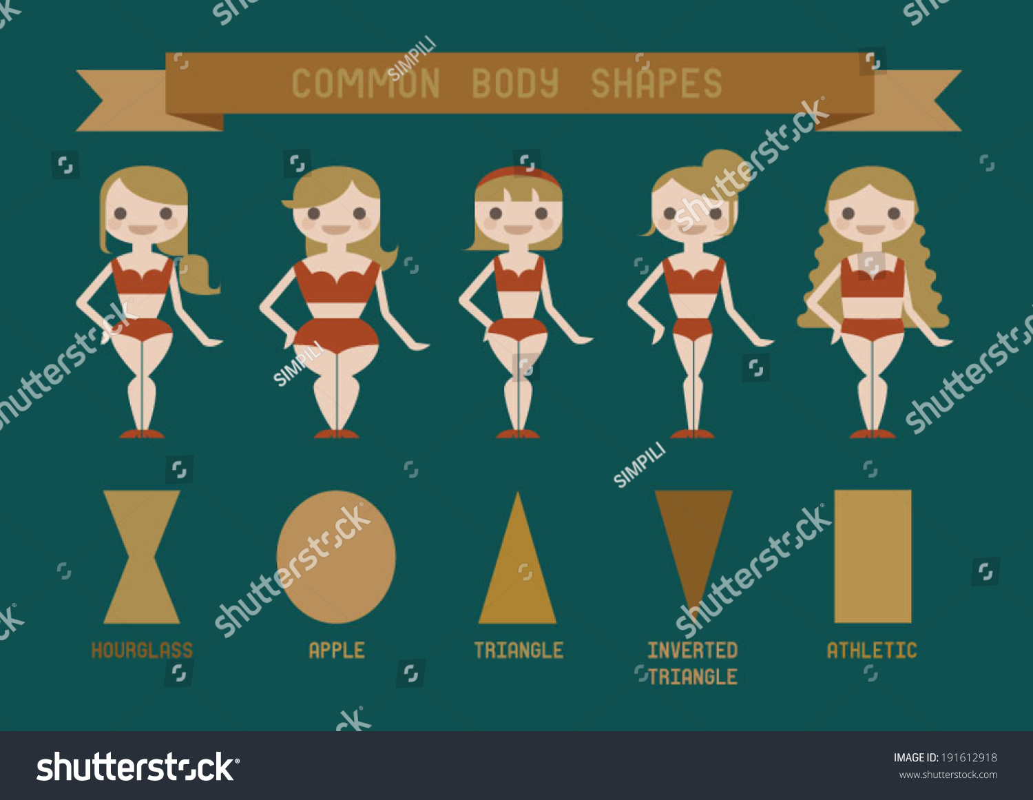 Common Body Shapes Stock Vector 191612918 : Shutterstock
