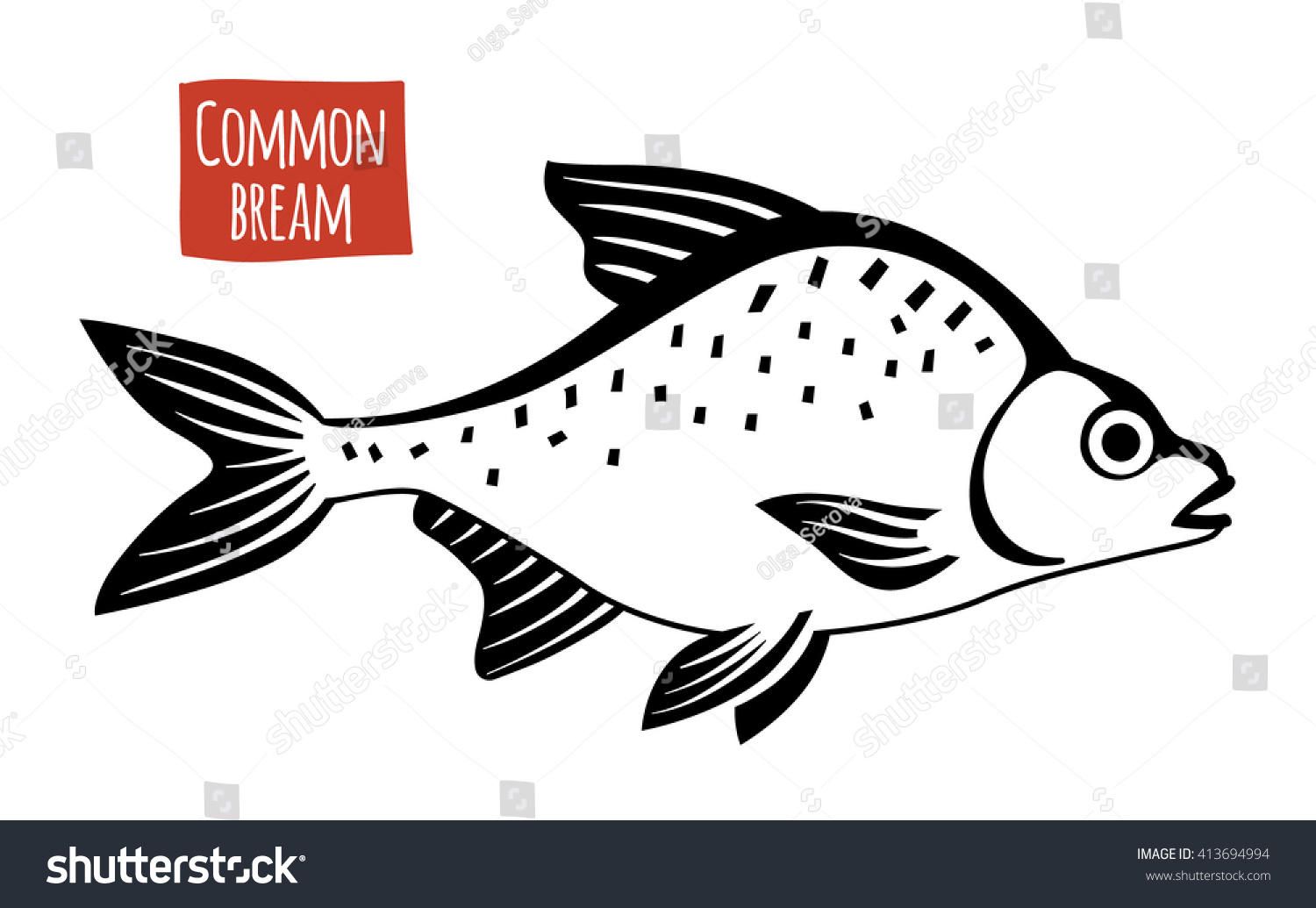 Common Bream Vector Illustration Cartoon Style: vector de stock (libre ...