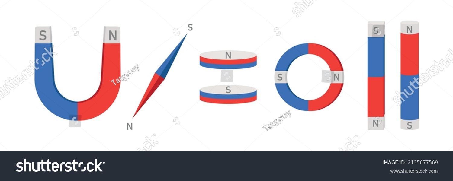 Common Magnet Set U Shape Disc Stock Vector (Royalty Free) 2135677569 ...