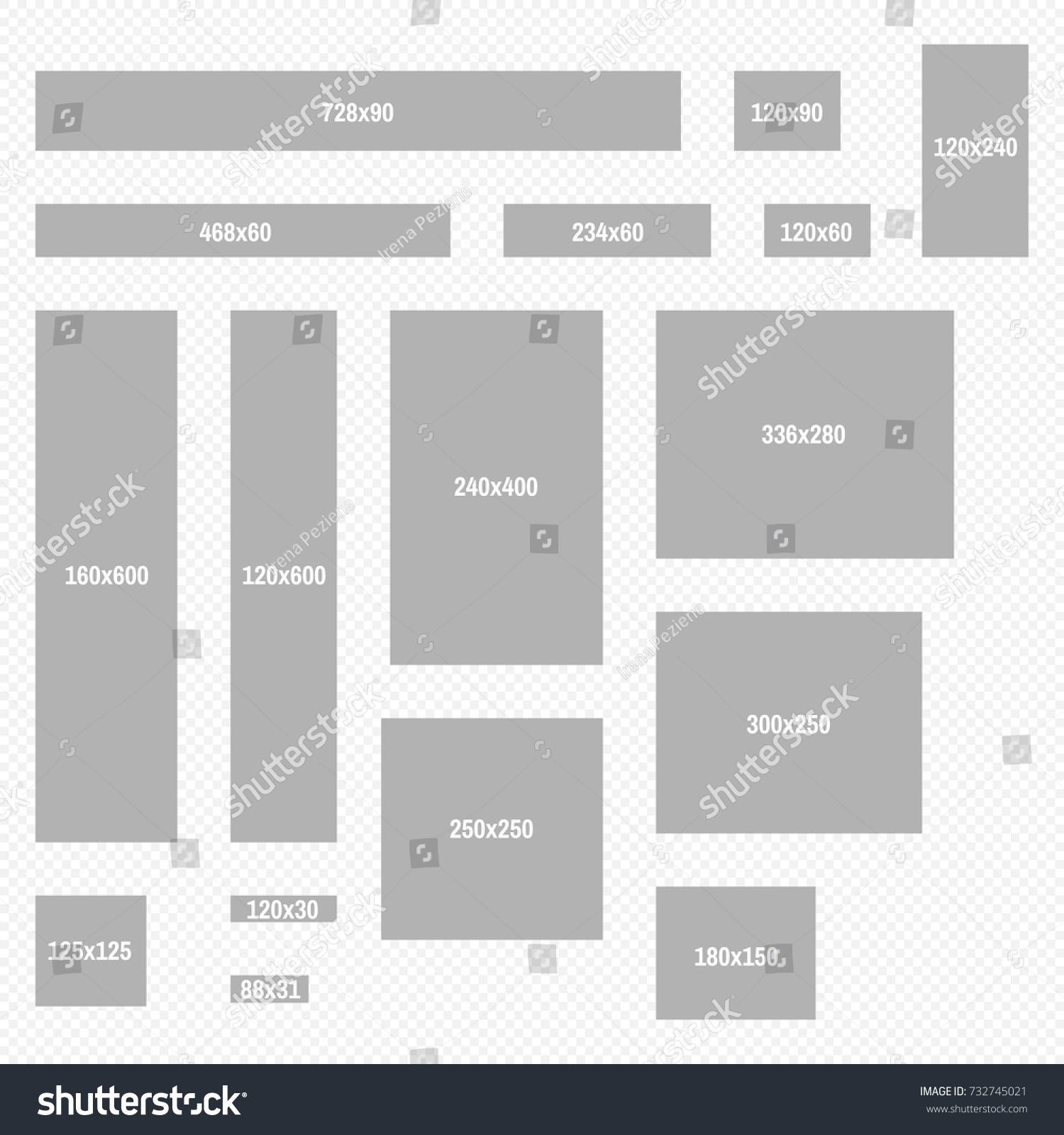 Common Web Banner Sizes Stock Vector (Royalty Free) 732745021