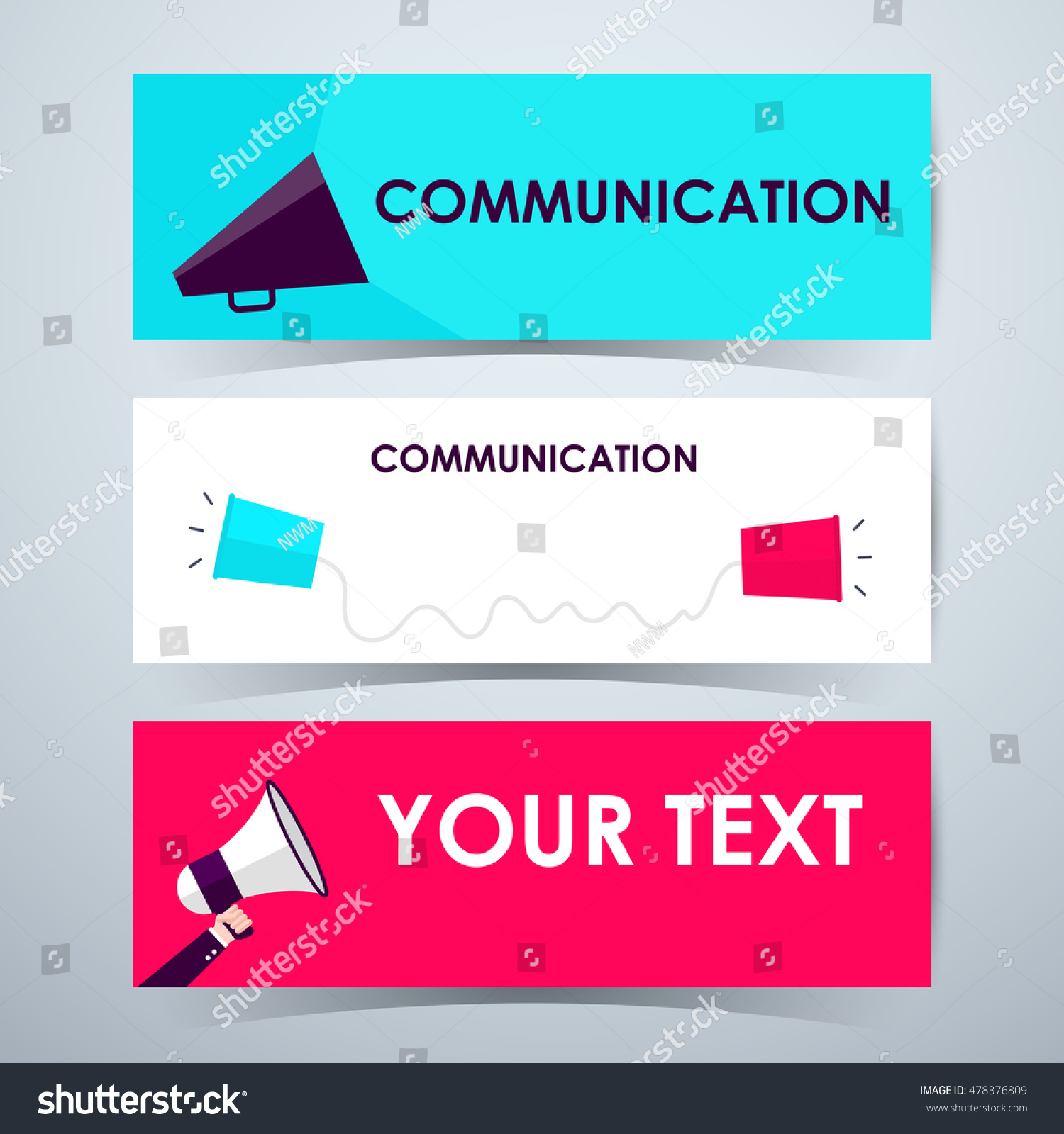 Communication Banners Template Layout Vector Illustration Stock Vector ...