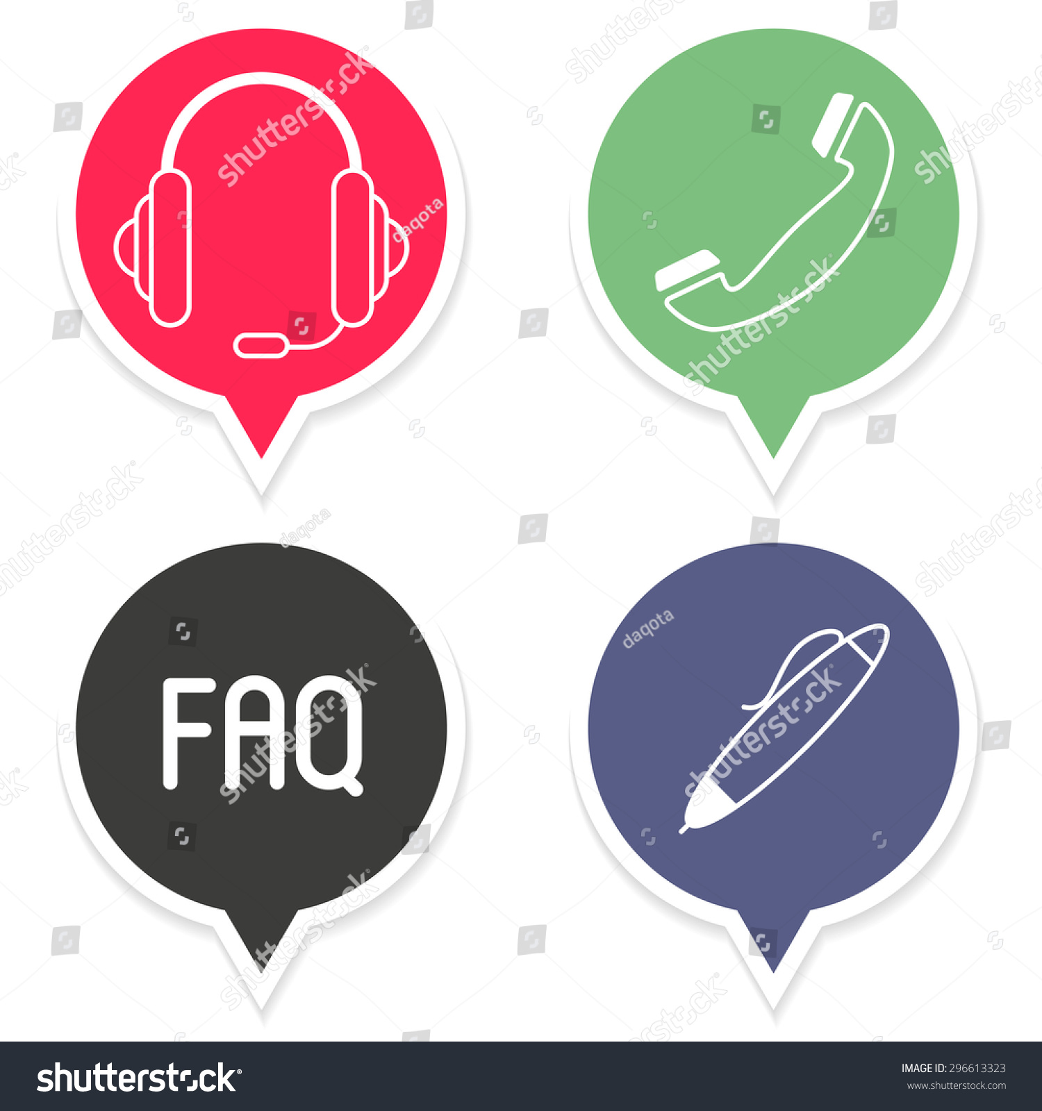 Communication Call Center Help Signs Vector Stock Vector (Royalty Free ...