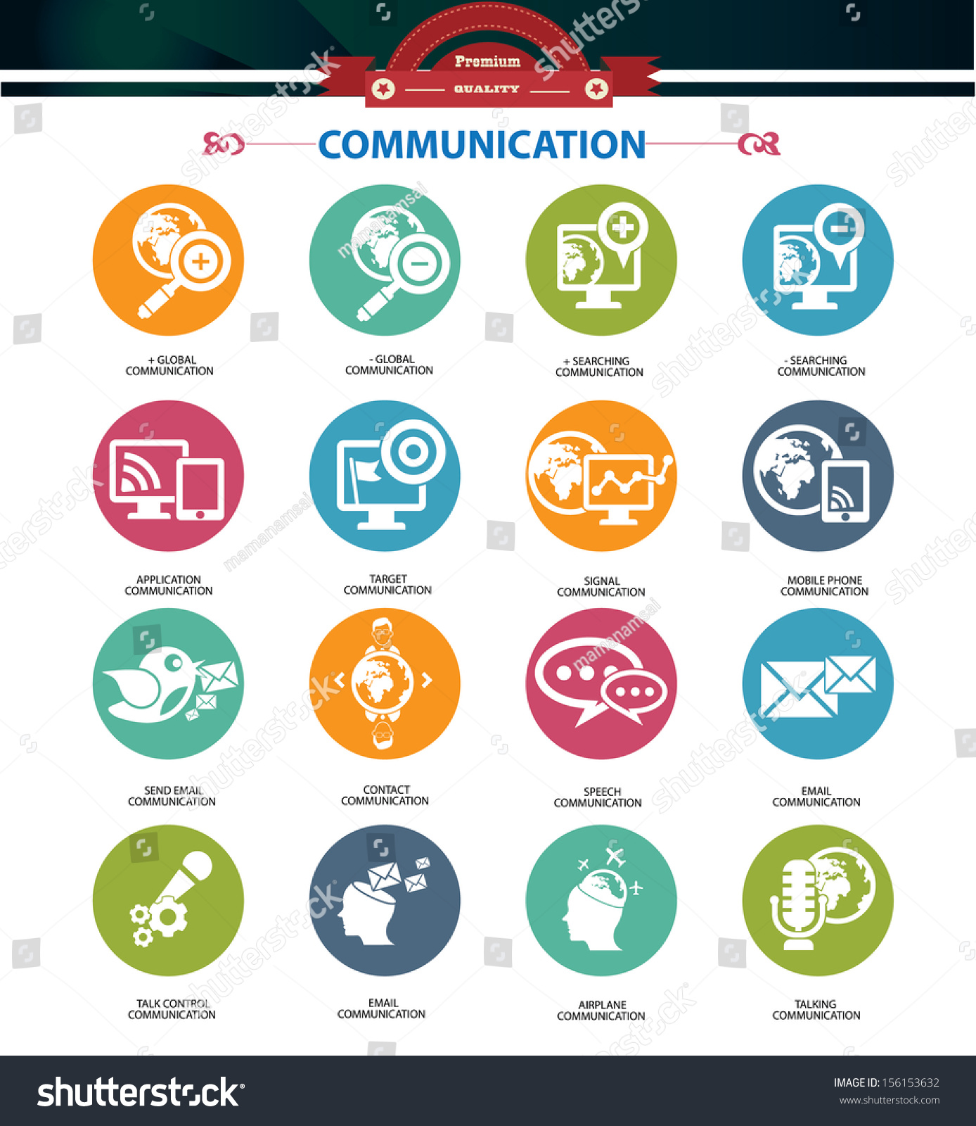 Communication Concept Iconscolorful Versionvector Stock Vector (Royalty ...
