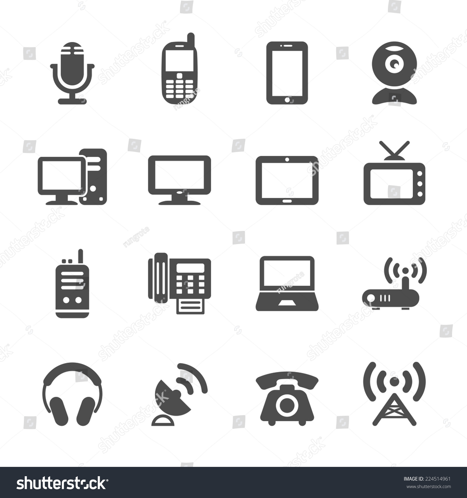 Communication Device Icon Set Vector Eps10 Stock Vector (Royalty Free ...