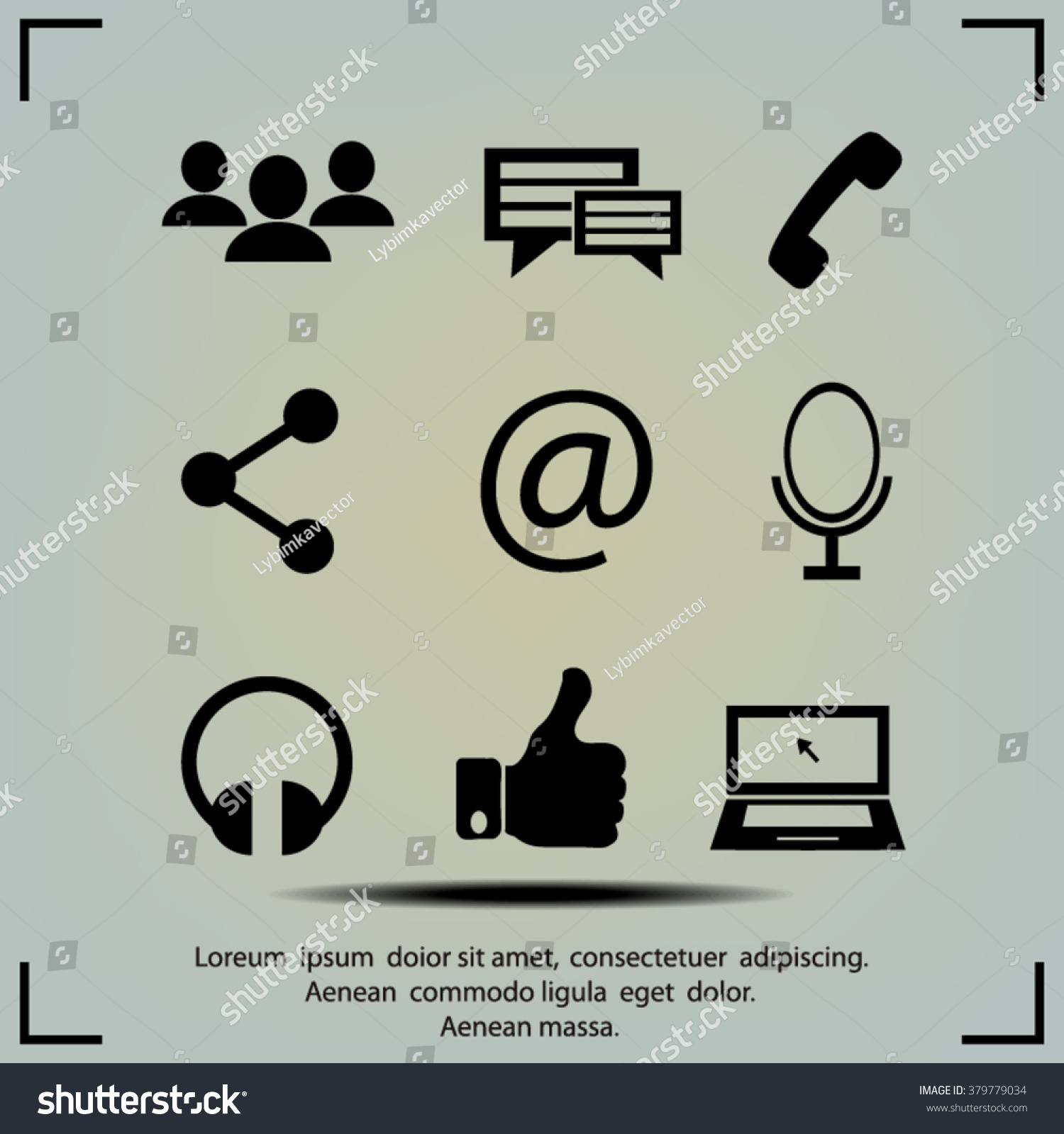 Communication Icons Stock Vector Illustration 379779034 : Shutterstock