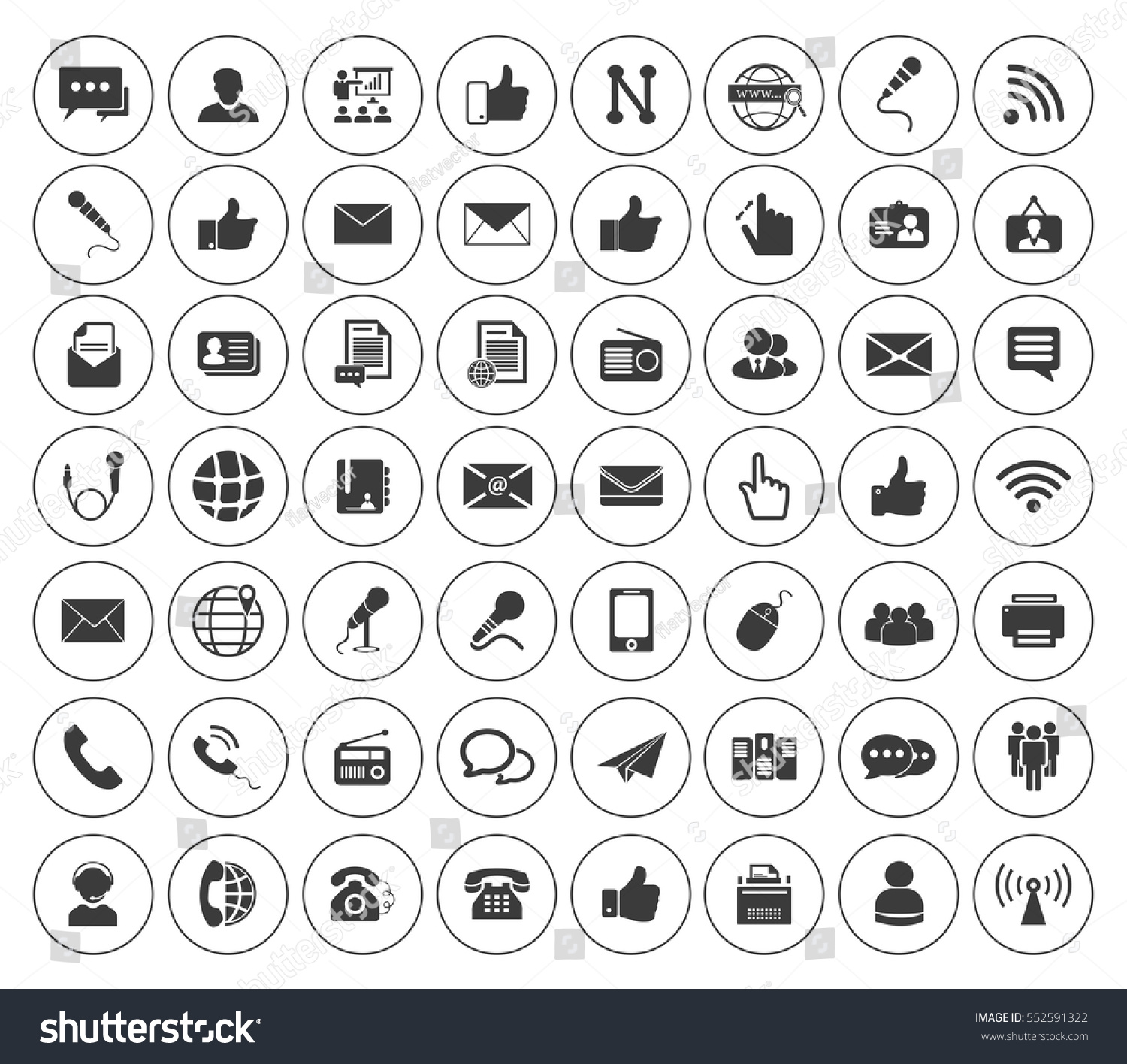 Communication Icons Set Stock Vector (Royalty Free) 552591322