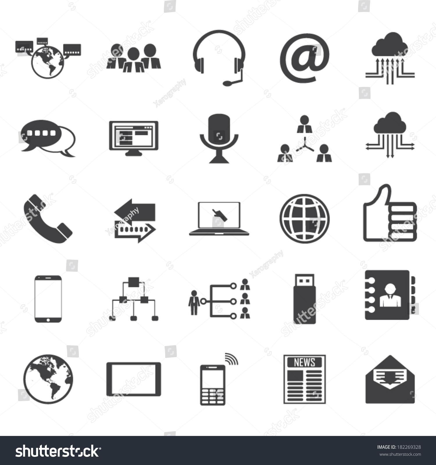 Communication Icons White Background: vector de stock (libre de ...