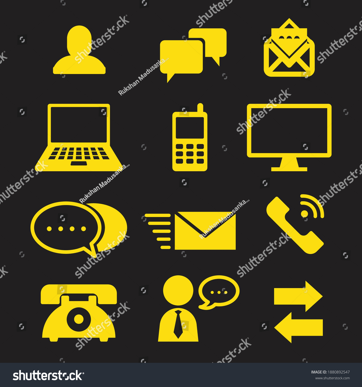 Communication Information Technology Vector Icons Stock Vector (Royalty ...