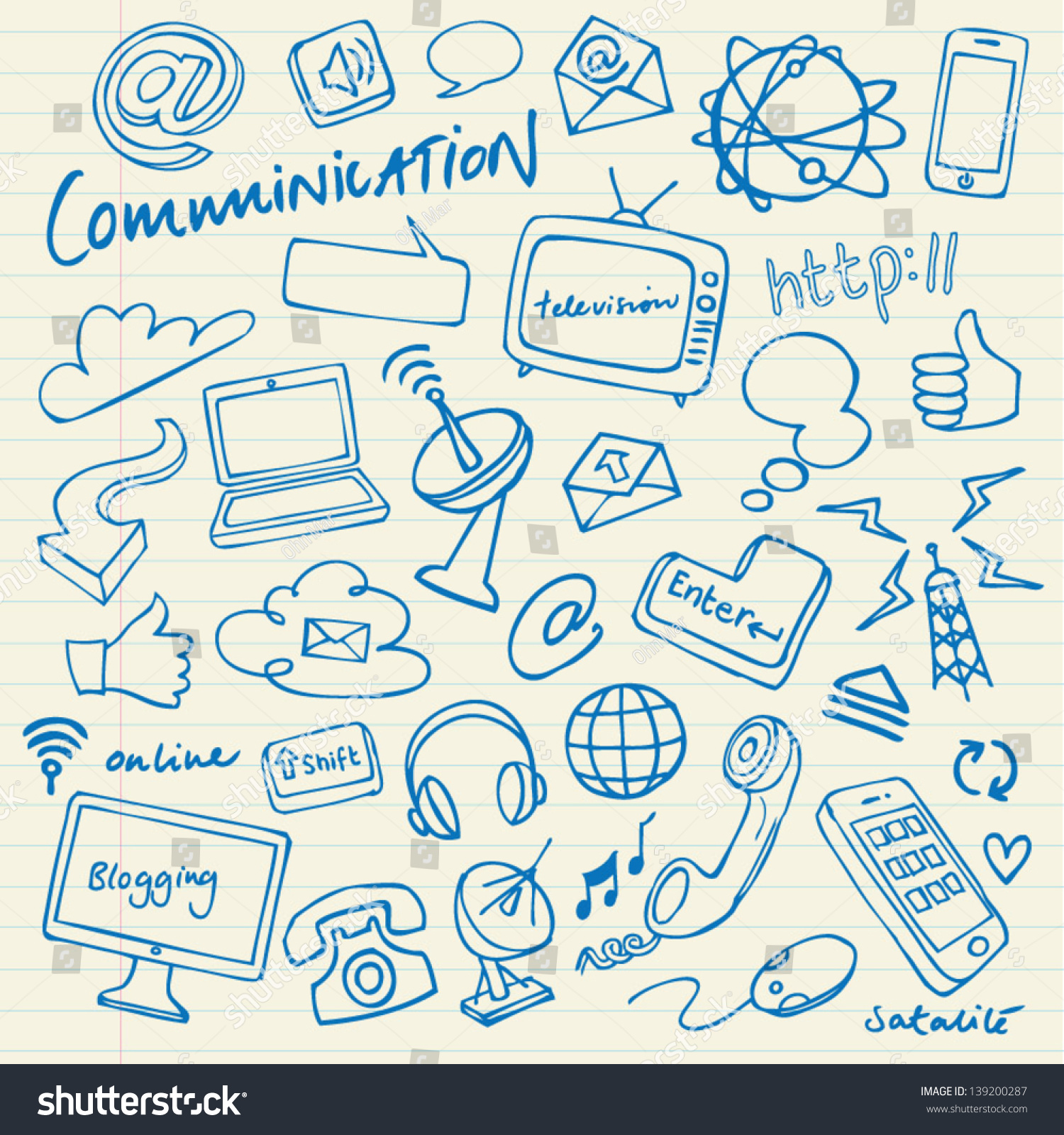 Communication Internet Doodles Vector: เวกเตอร์สต็อก (ปลอดค่าลิขสิทธิ์ ...