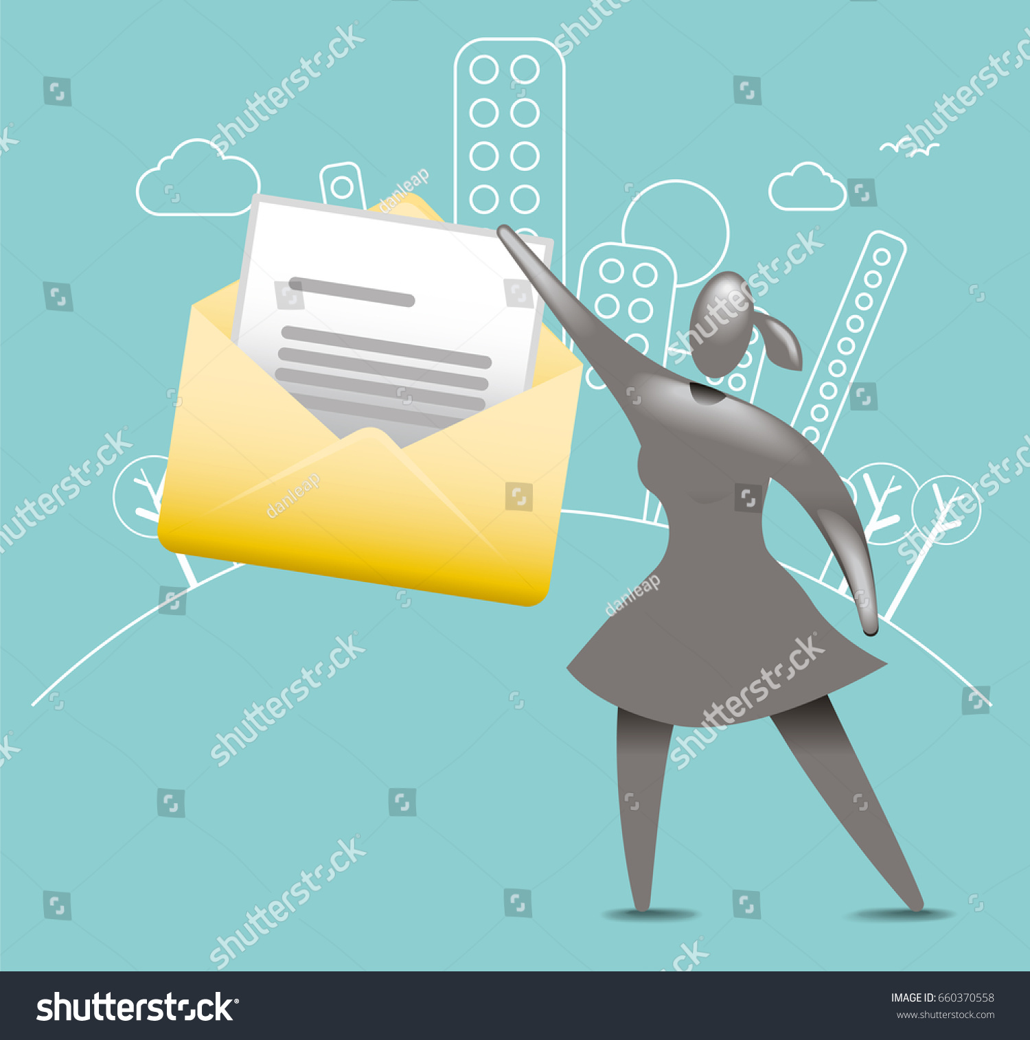 Communication Posting Letter Stock Vector (Royalty Free) 660370558