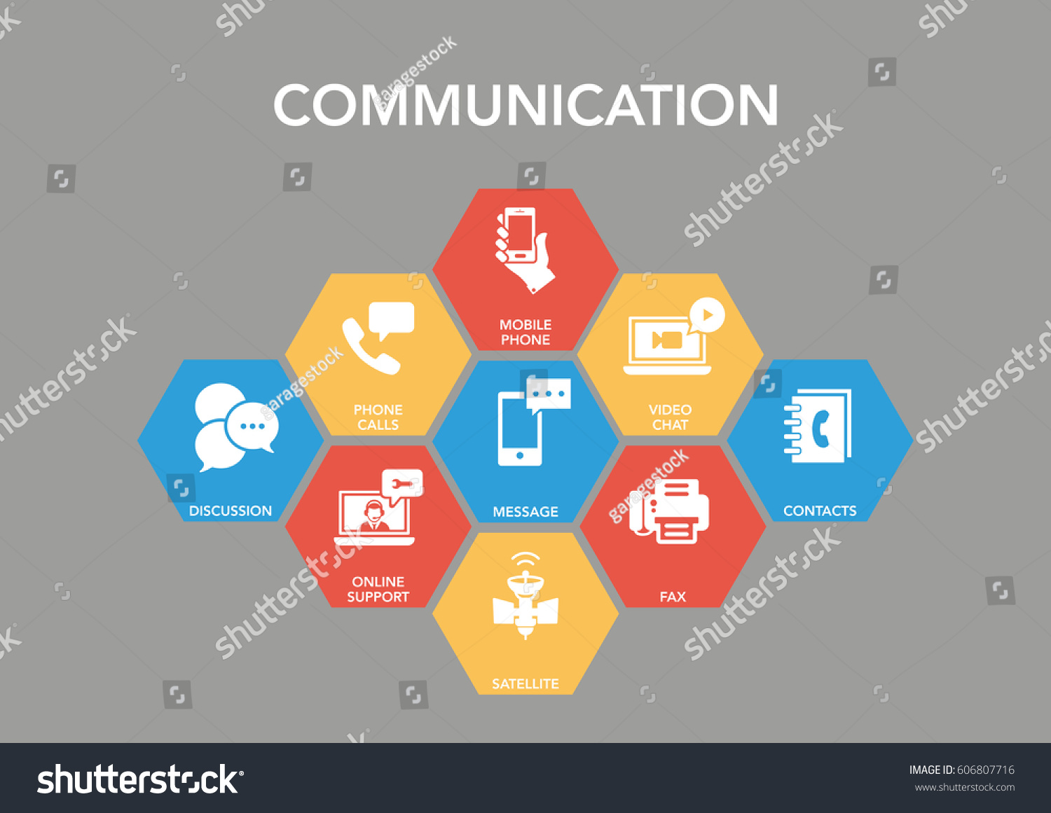 Communication Technology Infographic Icon Set Stock Vector (Royalty ...