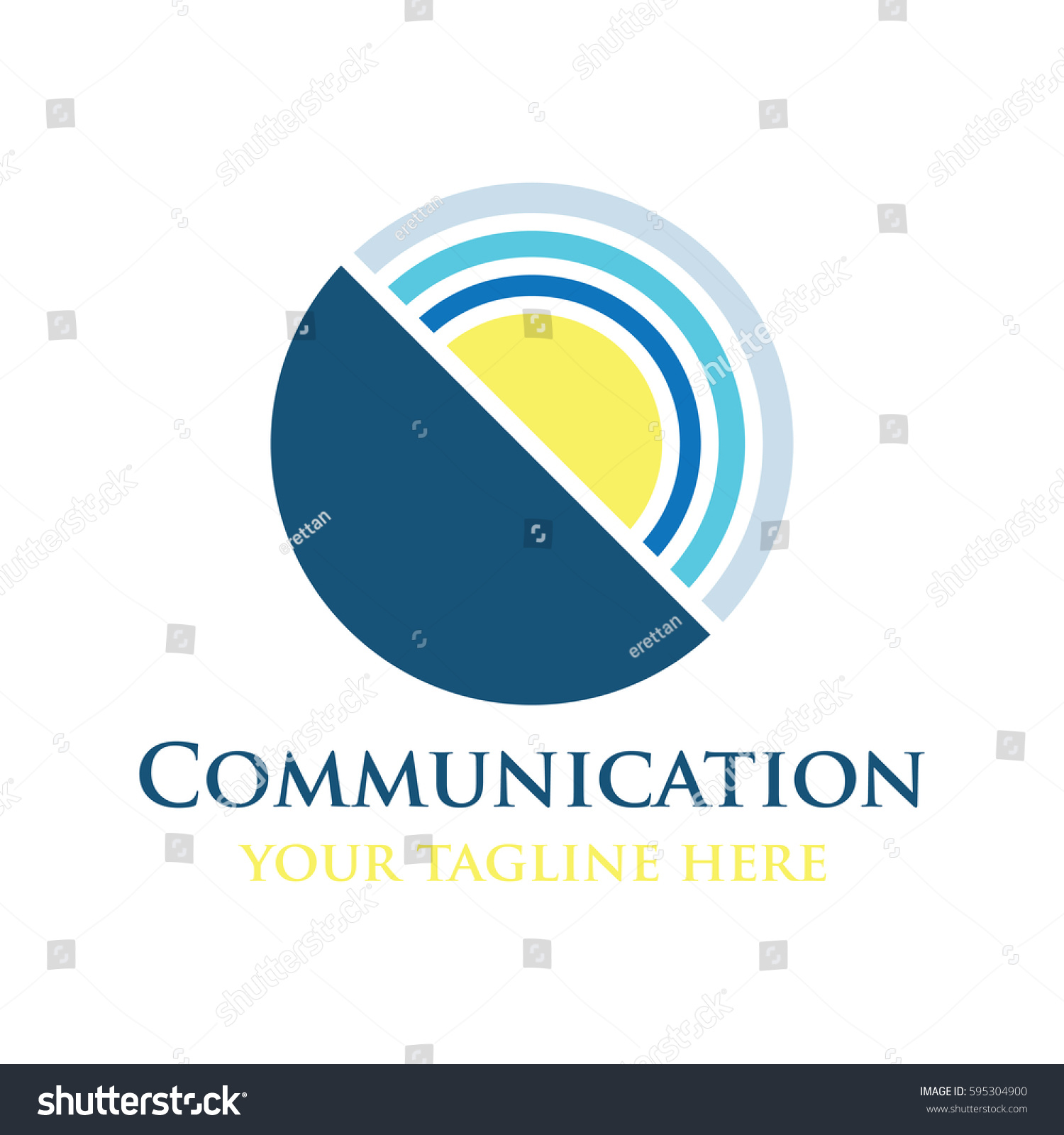 Communication Technology Logo Design Template Stock Vector (Royalty ...