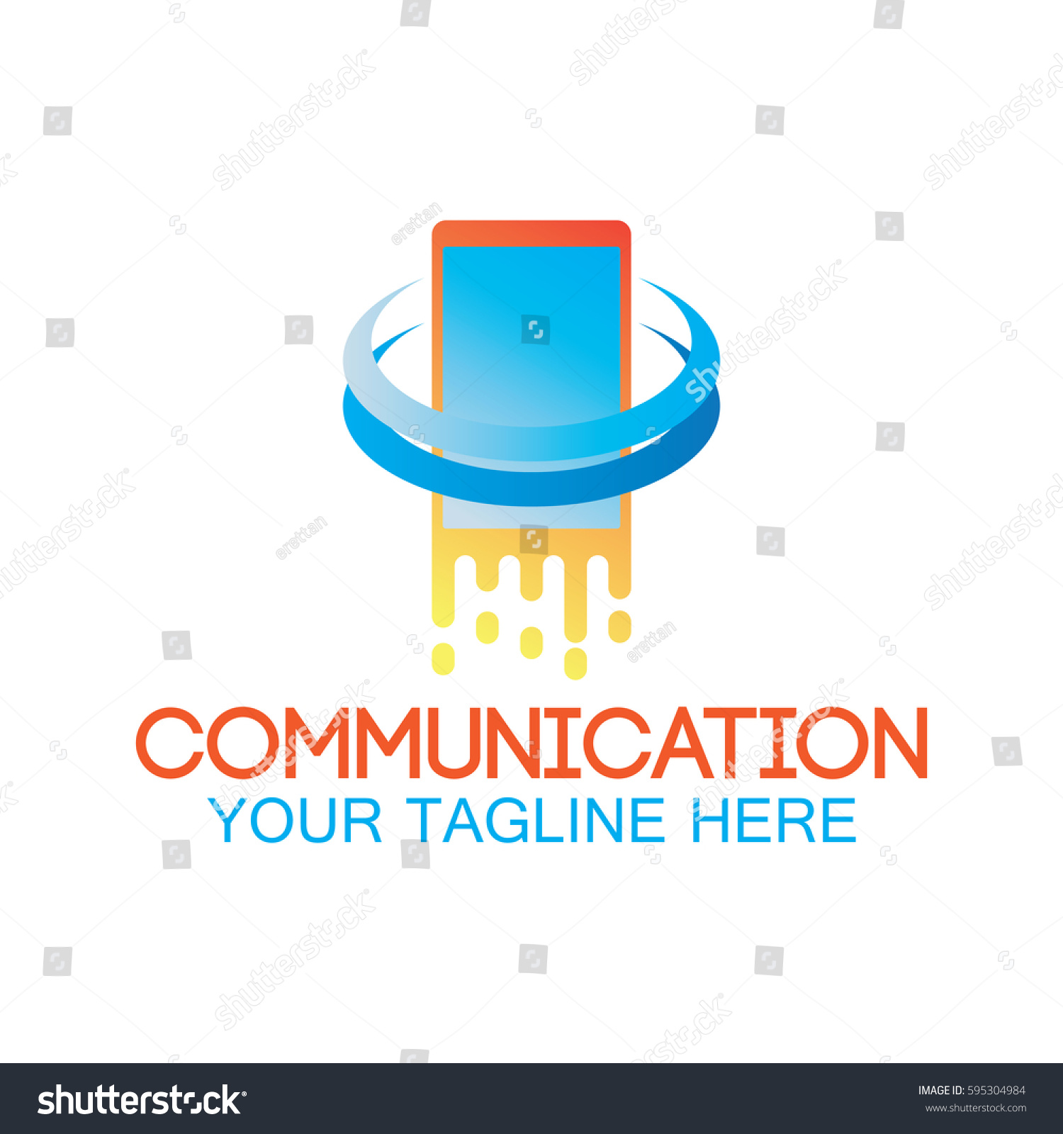 Communication Technology Logo Design Template Stock Vector (Royalty ...