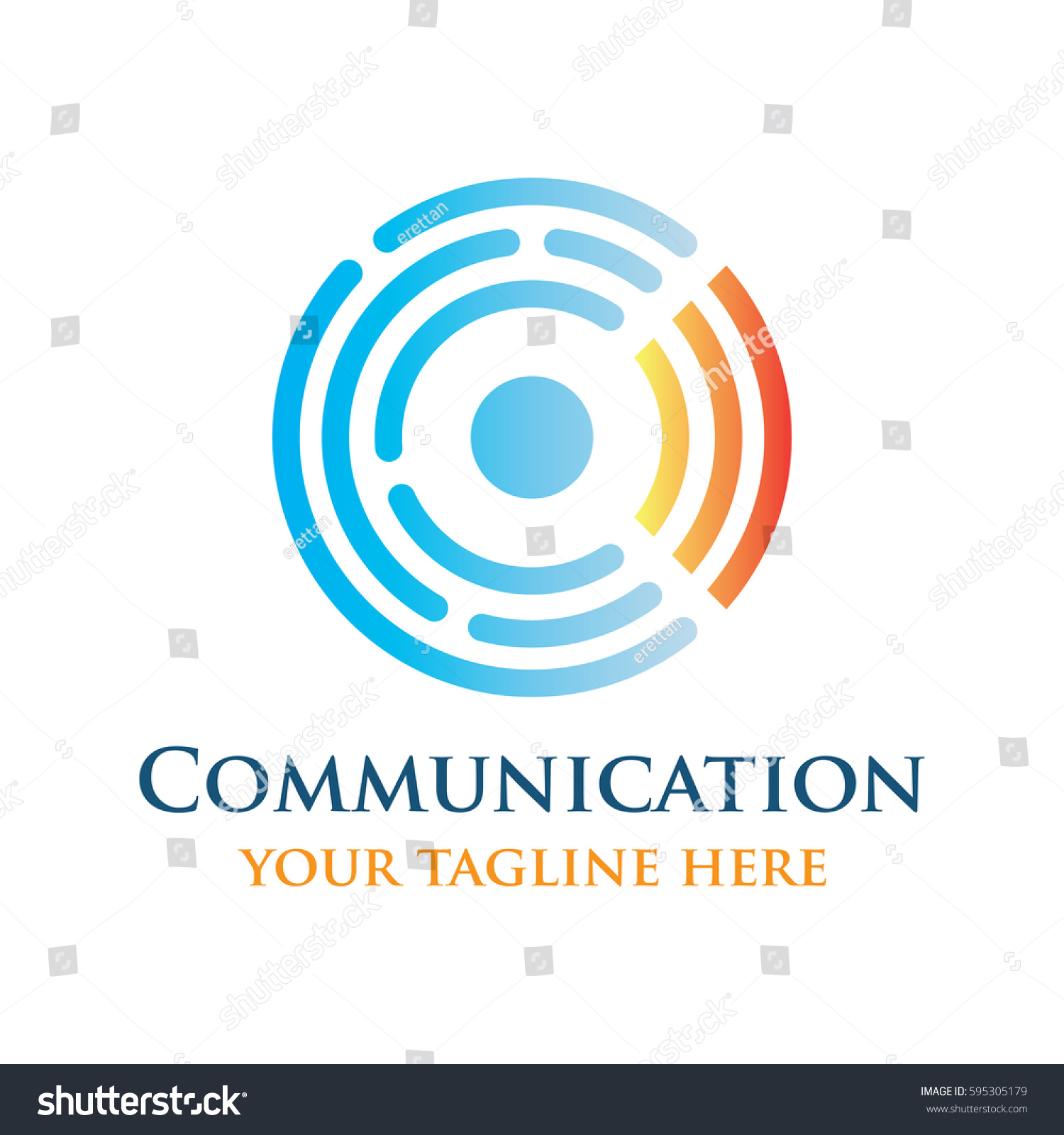 Communication Technology Logo Design Template Stock Vector 595305179 ...