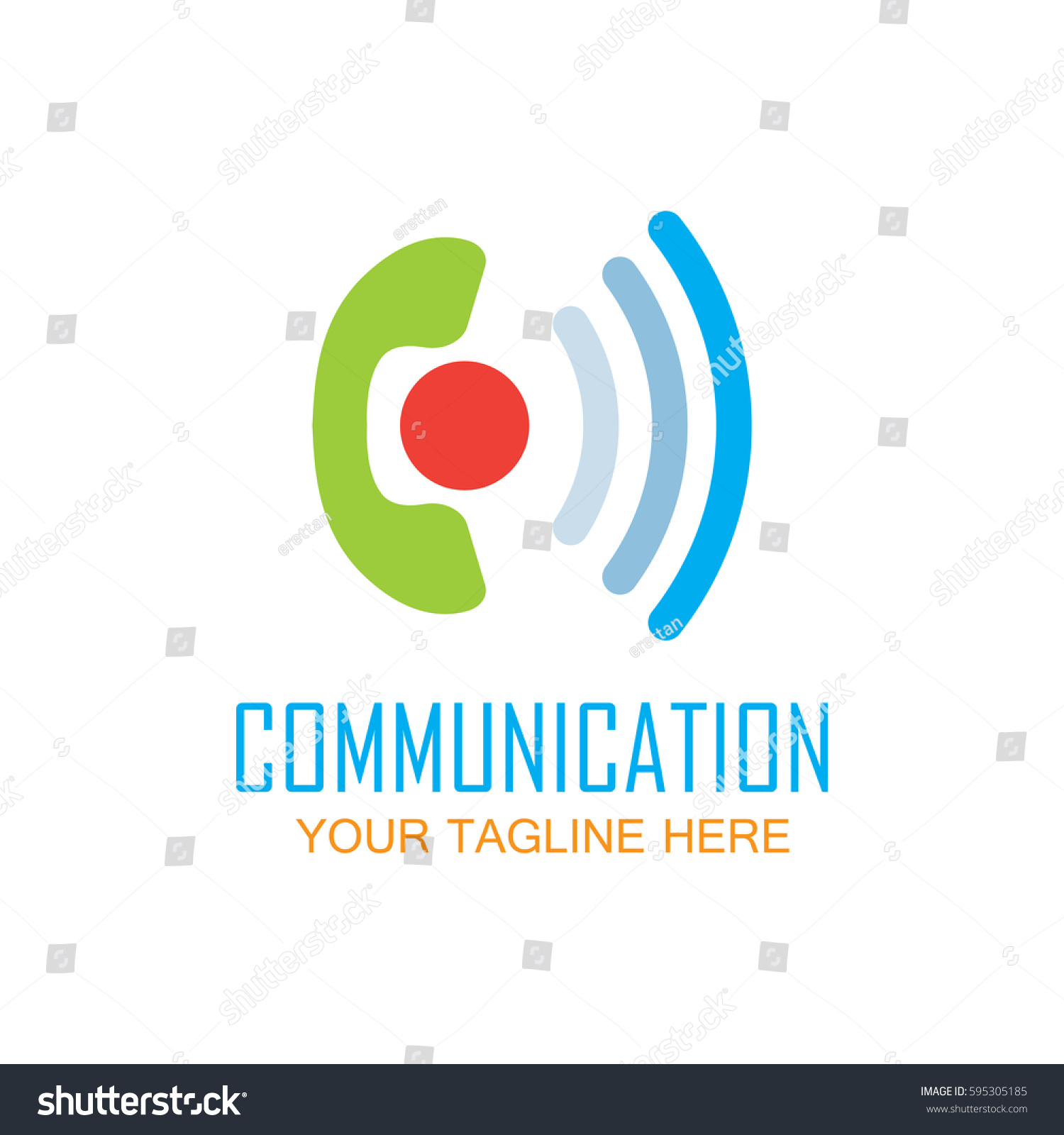 Communication Technology Logo Design Template Stock Vector (Royalty ...