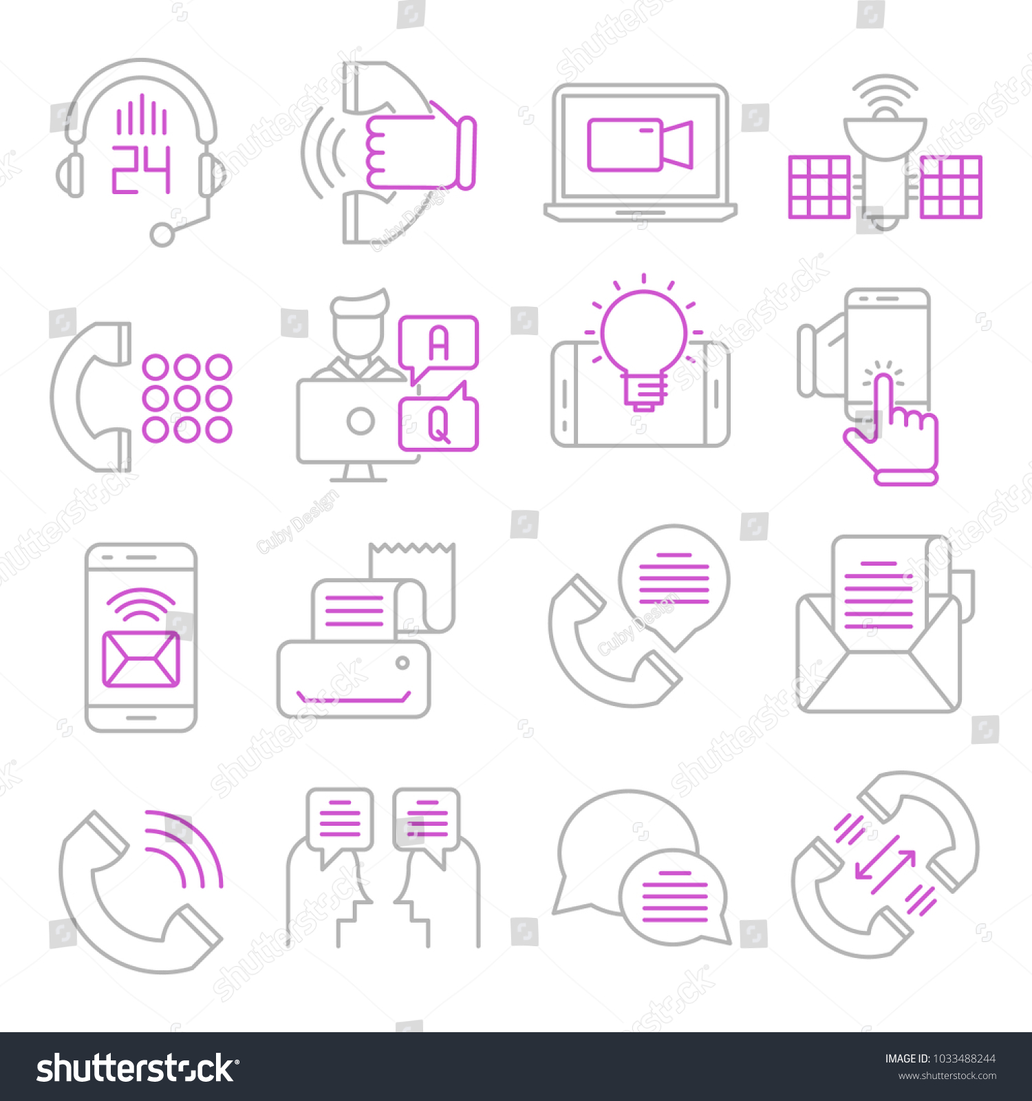 Communication Vector Icons Stock Vector (Royalty Free) 1033488244 ...