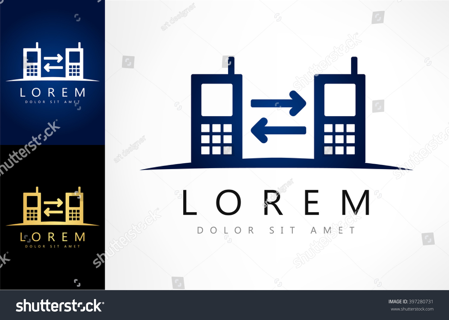 Communication Via Telephone Logo Vector Stock Vector (Royalty Free ...
