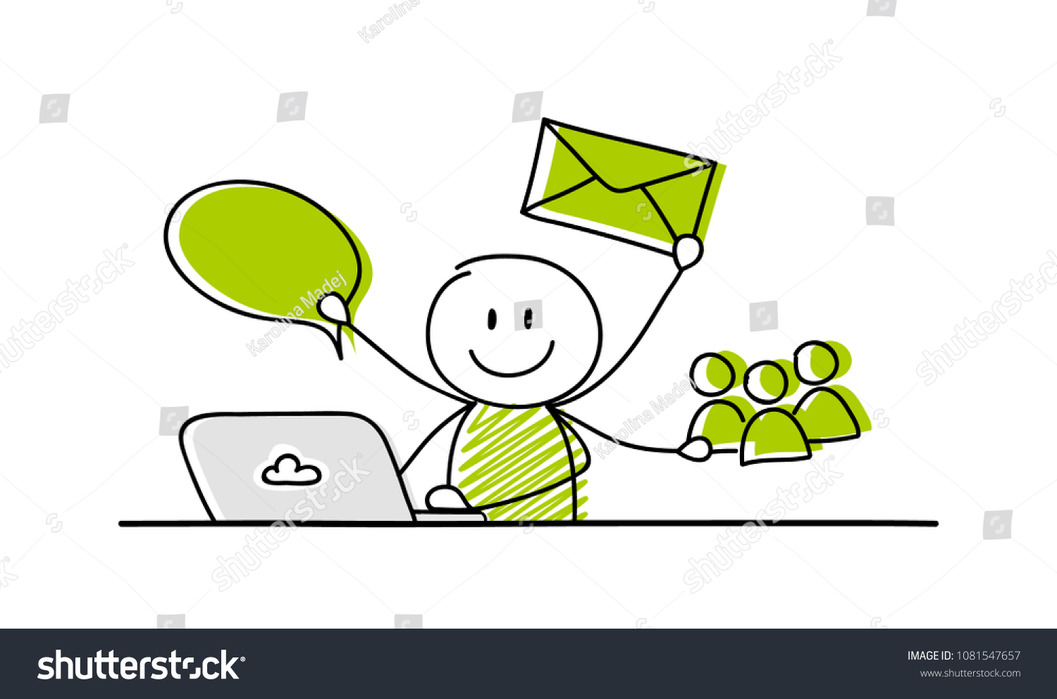 Communications Method Business Concept Funny Stickman Stock Vector ...