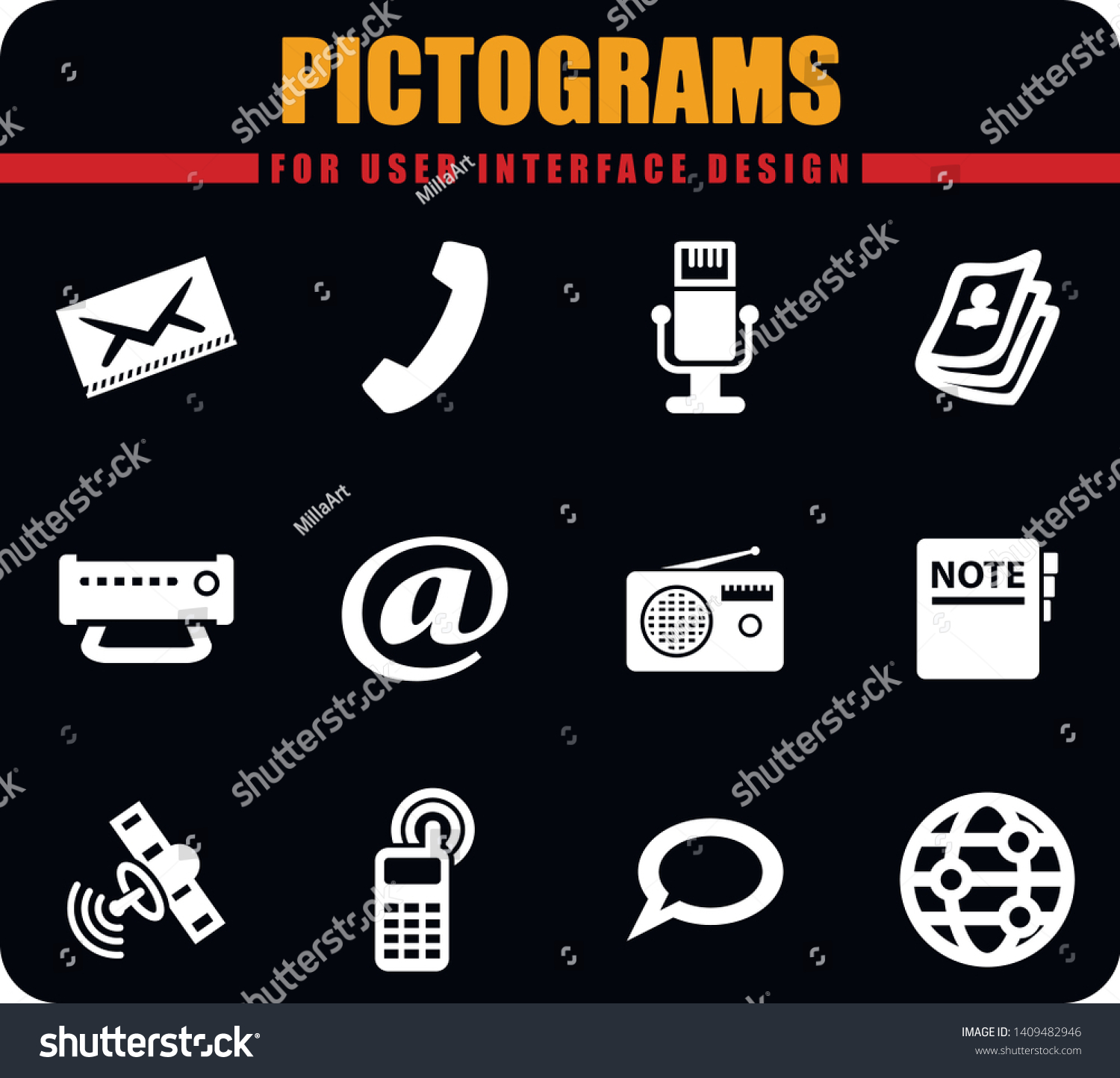 Communications Professional Pictograms User Interface Design Stock ...