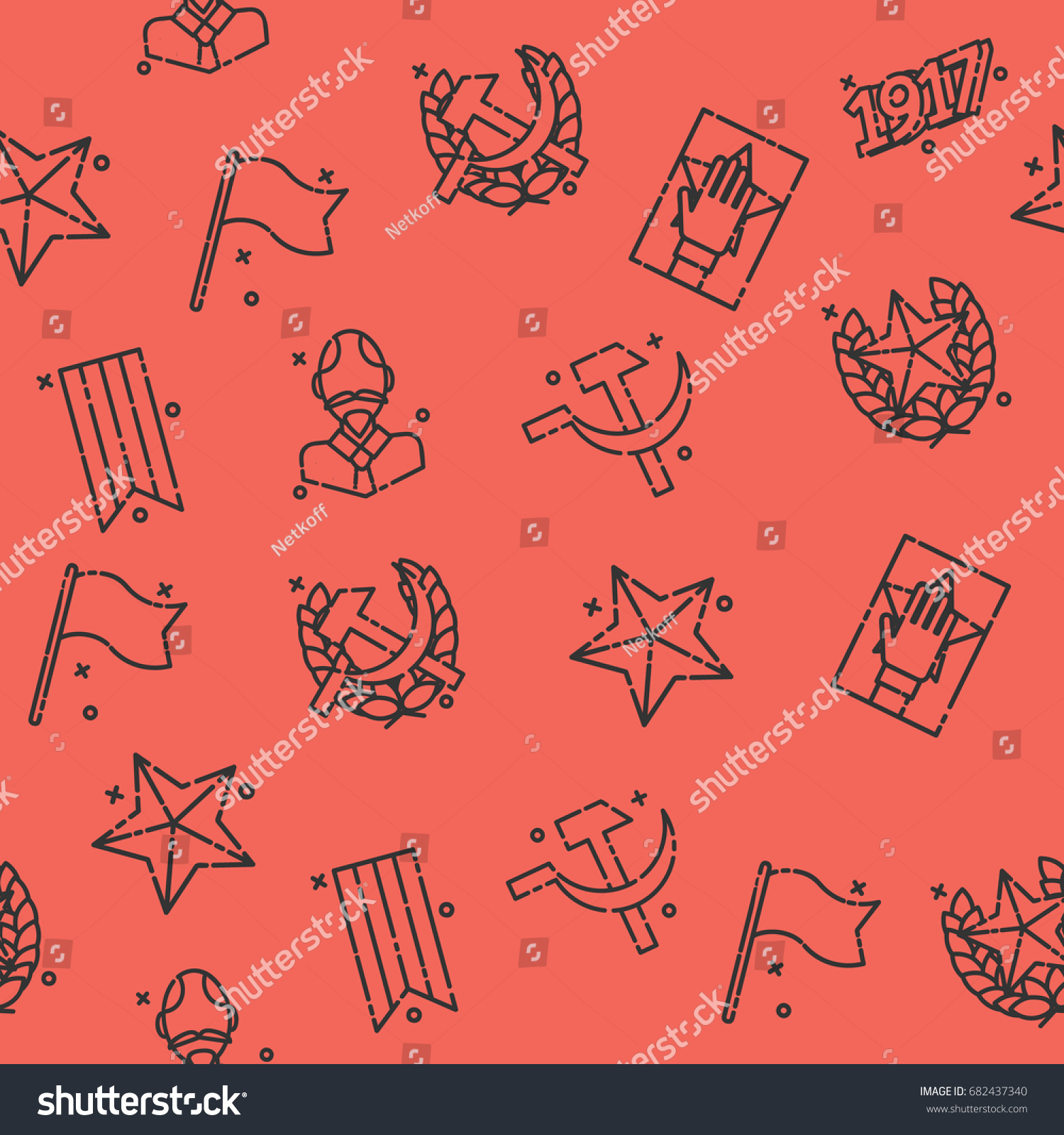 Communism Concept Icons Pattern Vector Illustration: เวกเตอร์สต็อก ...