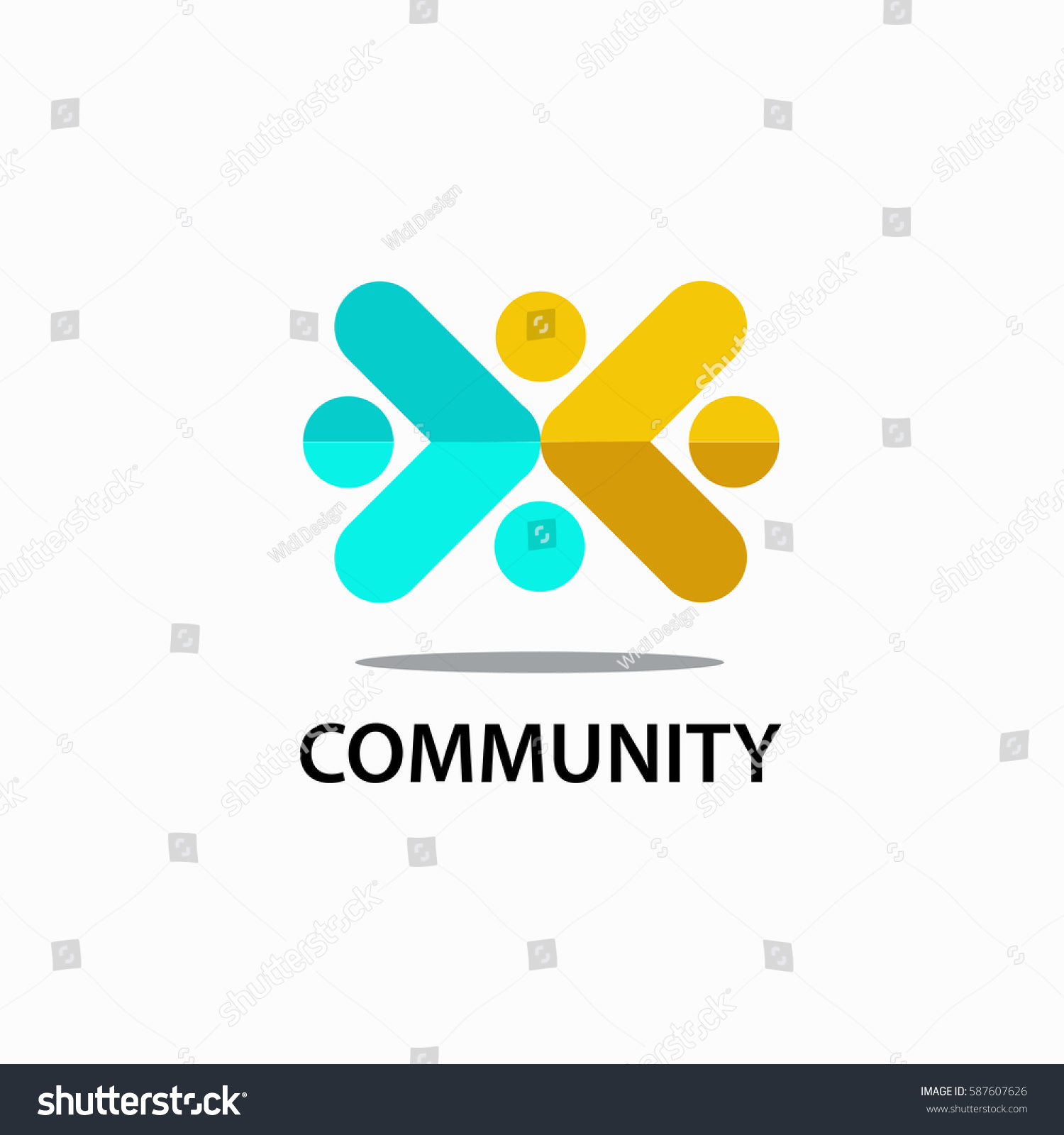 Community Abstract Logo Simple Design Stock Vector (Royalty Free ...