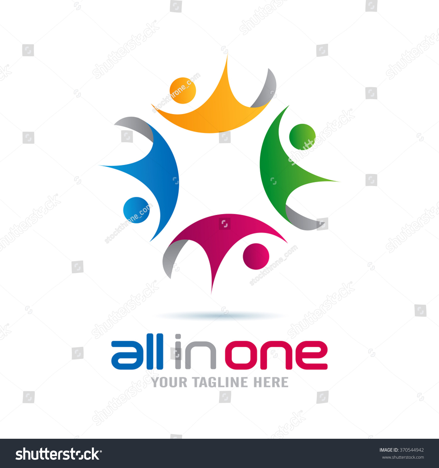 Community All One Logo Icon Elements Stock Vector (Royalty Free) 370544942