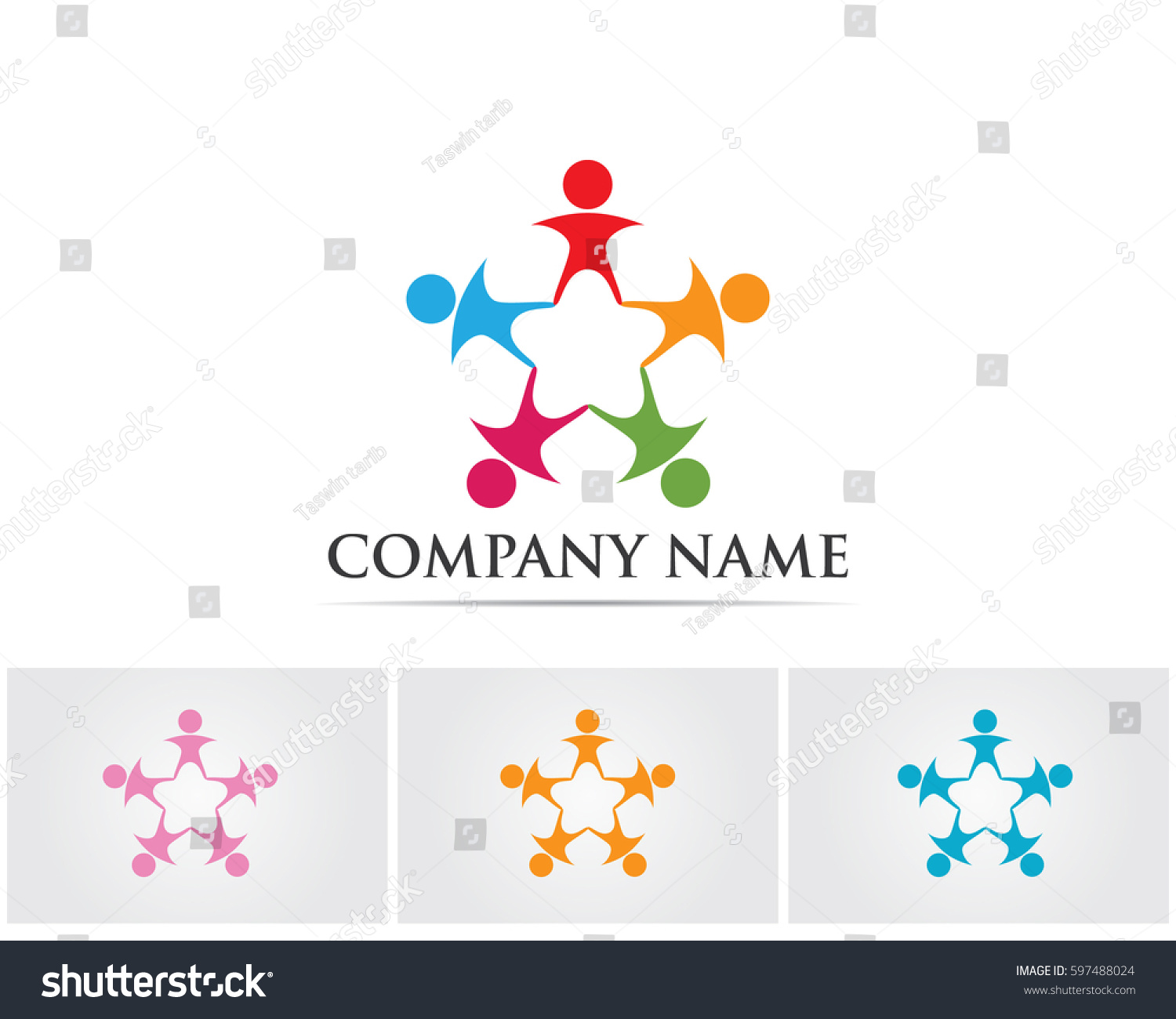 Community Children Logo Stock Vector (Royalty Free) 597488024