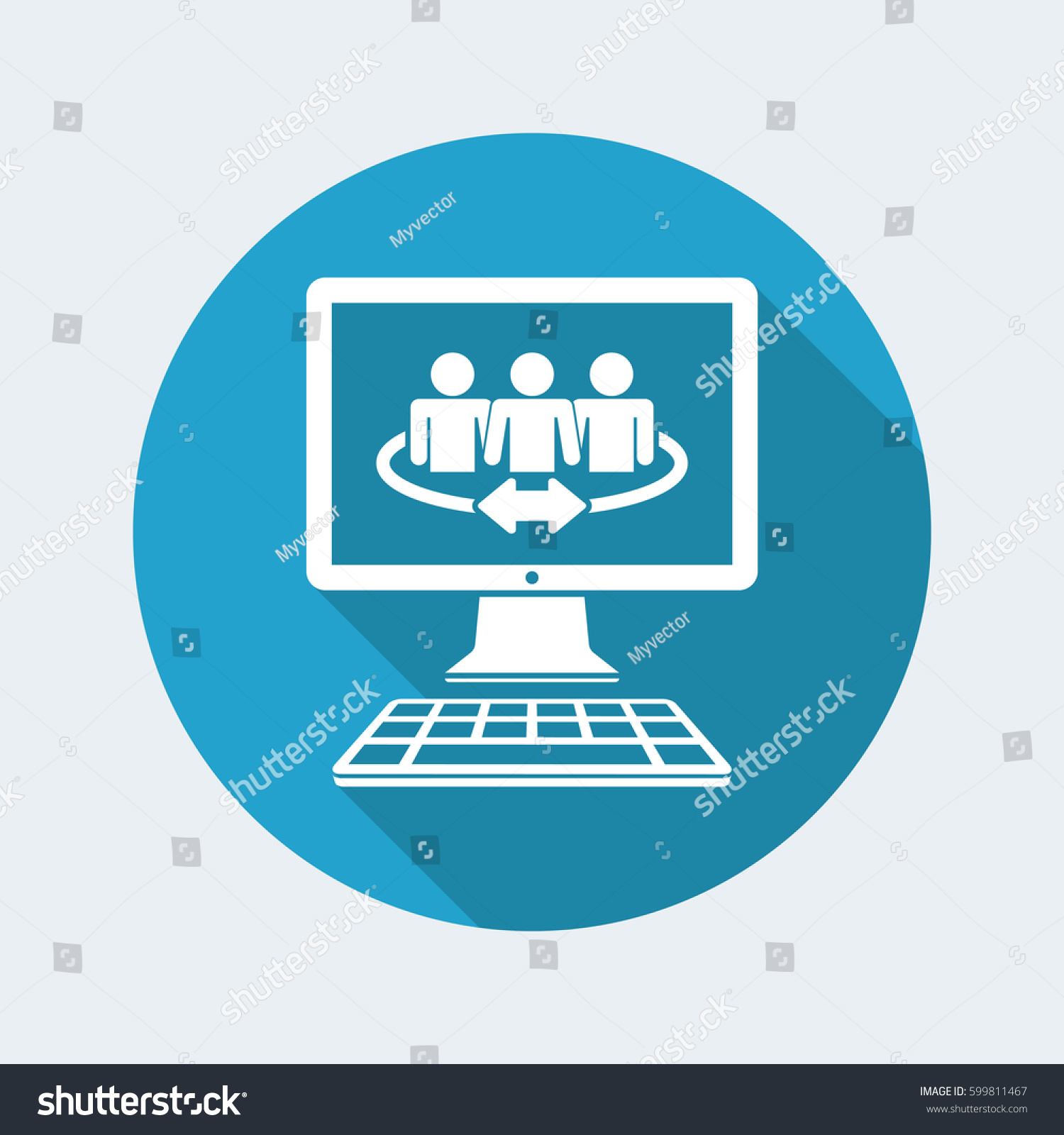 Community Connection On Internet Vector Flat Stock Vector (Royalty Free ...