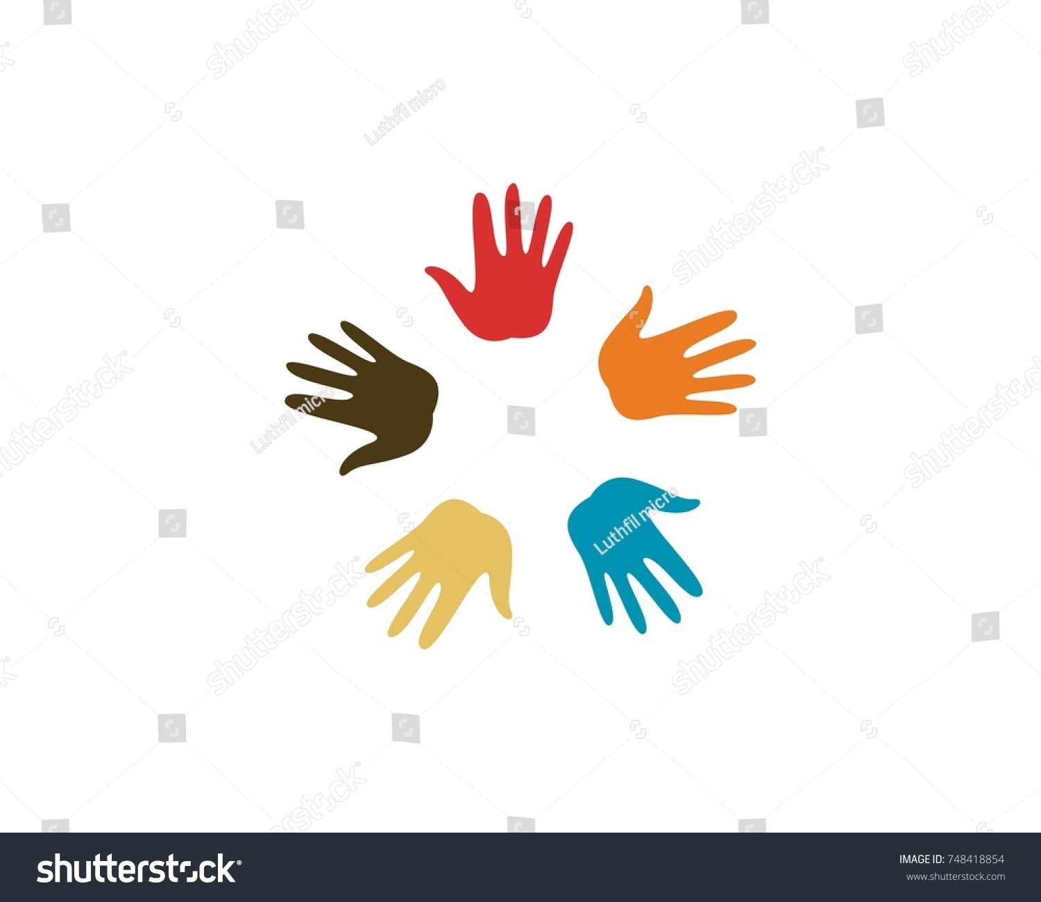 Community Hand Logos Stock Vector (Royalty Free) 748418854