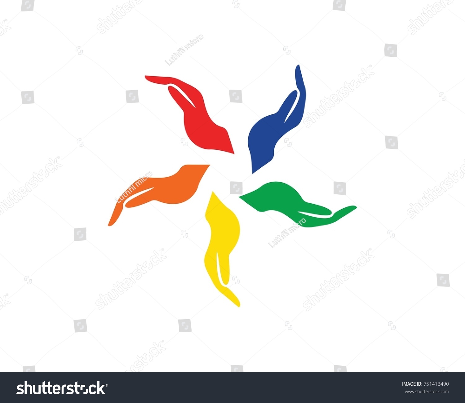 Community Hands Logos Stock Vector (Royalty Free) 751413490