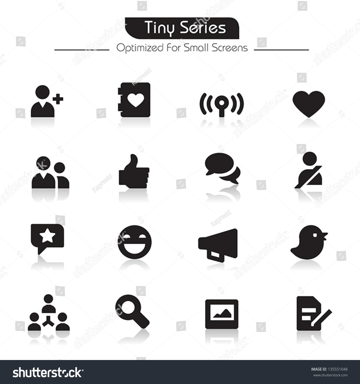 Community Icons Tiny Series Stock Vector (Royalty Free) 135551048 ...