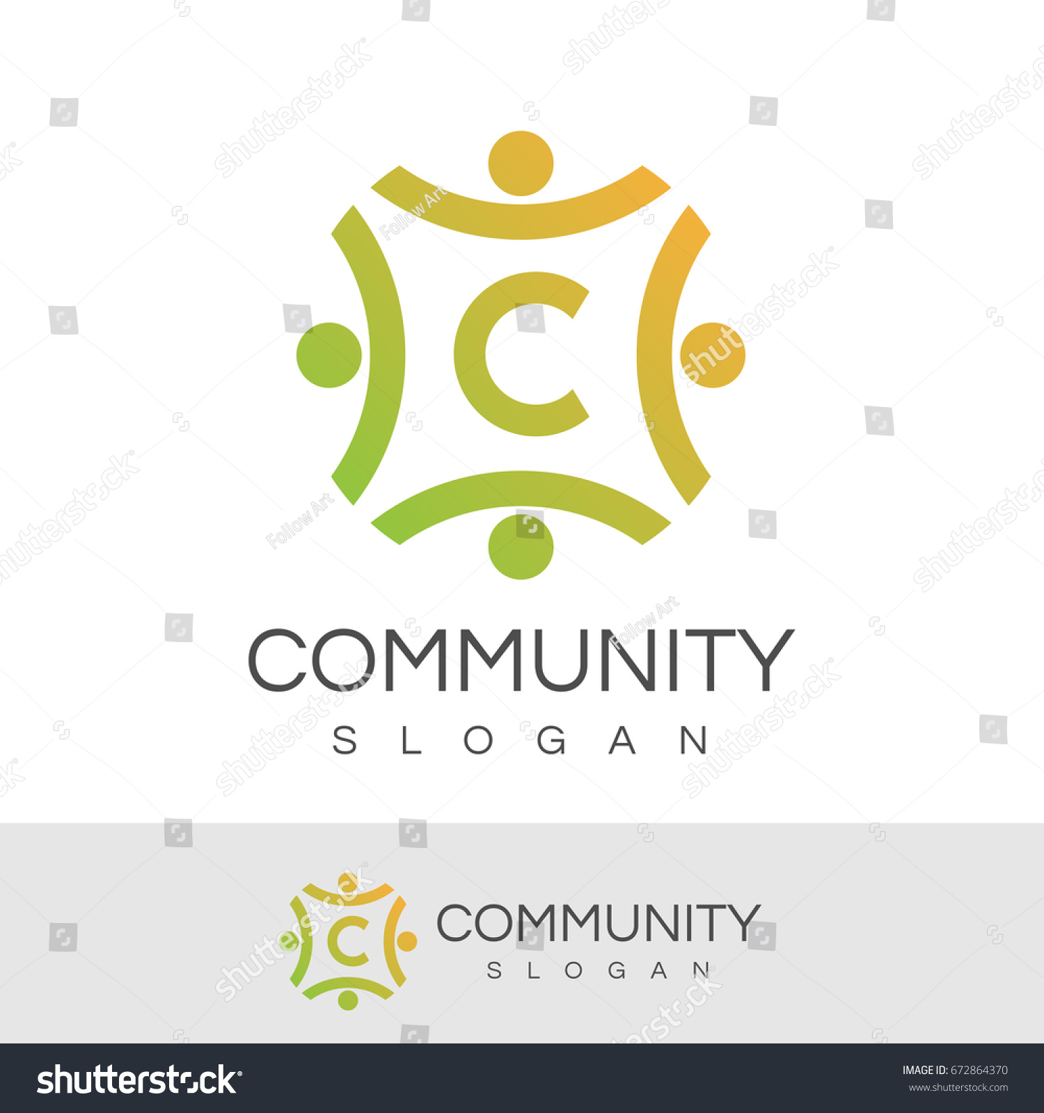 Community Initial Letter C Logo Design Stock Vector (Royalty Free ...