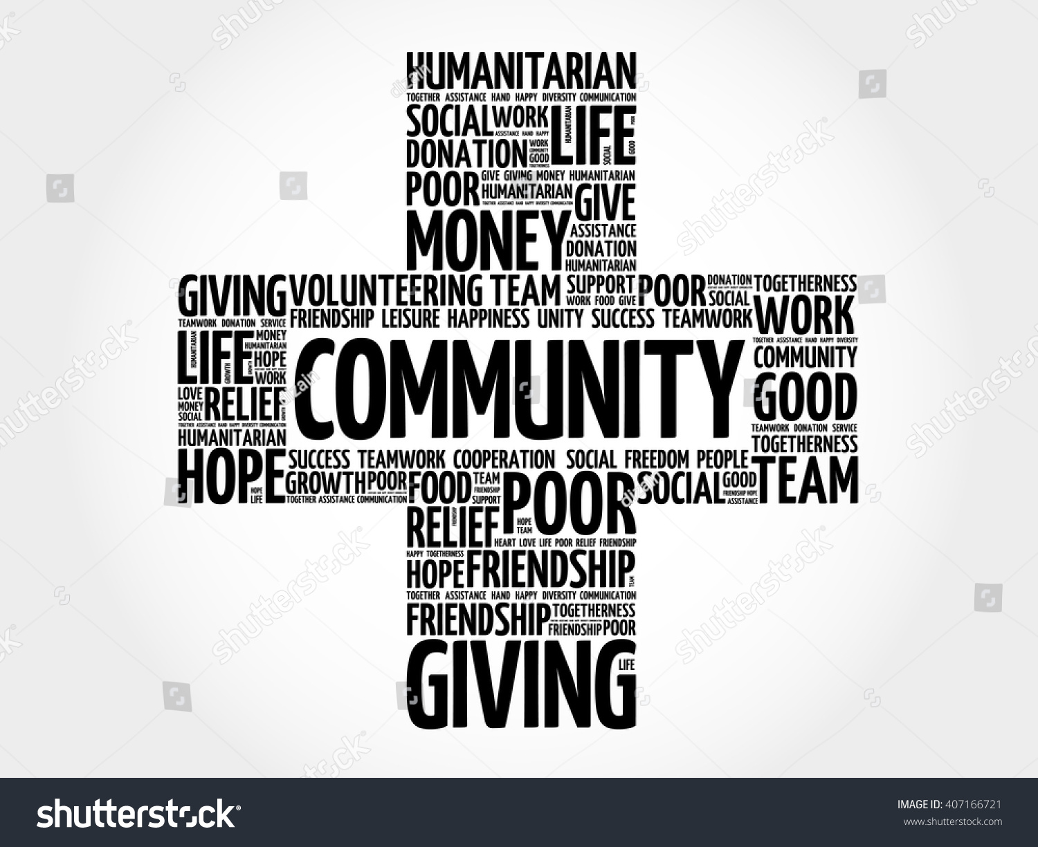 Community Word Cloud Collage Cross Concept Stock Vector (Royalty Free ...